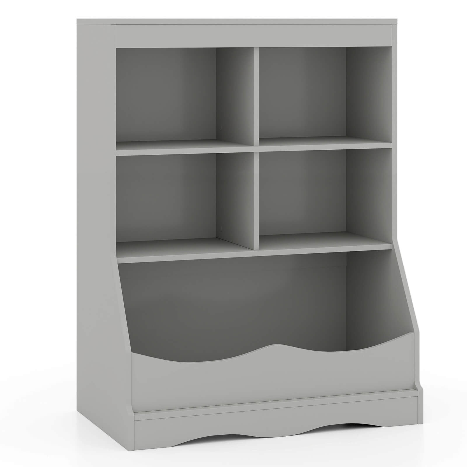 HHBEAUTY Kids Toy Storage Organizer with Bookcase, 4-Cubby Organization ...