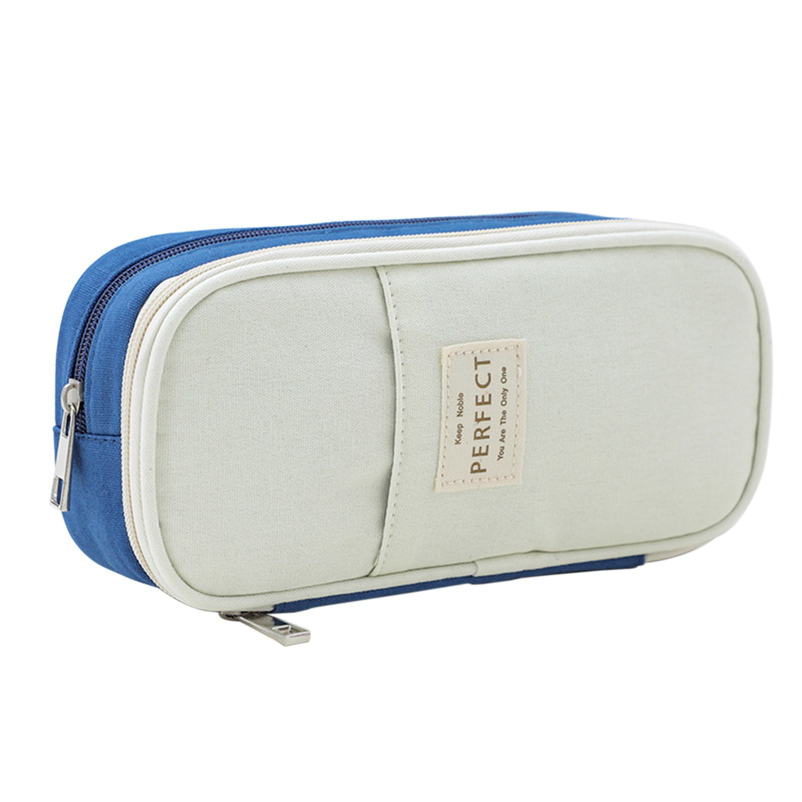 HHBEAUTY Macaron Colour Blocking Canvas Pencil Bag, Pencil Case ...