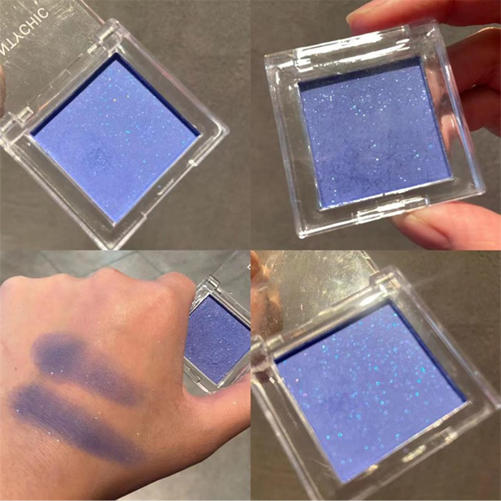 HHBEAUTY Matte Shimmer Single Blue Eye Shadow Palette Makeup, Eyeshadow ...
