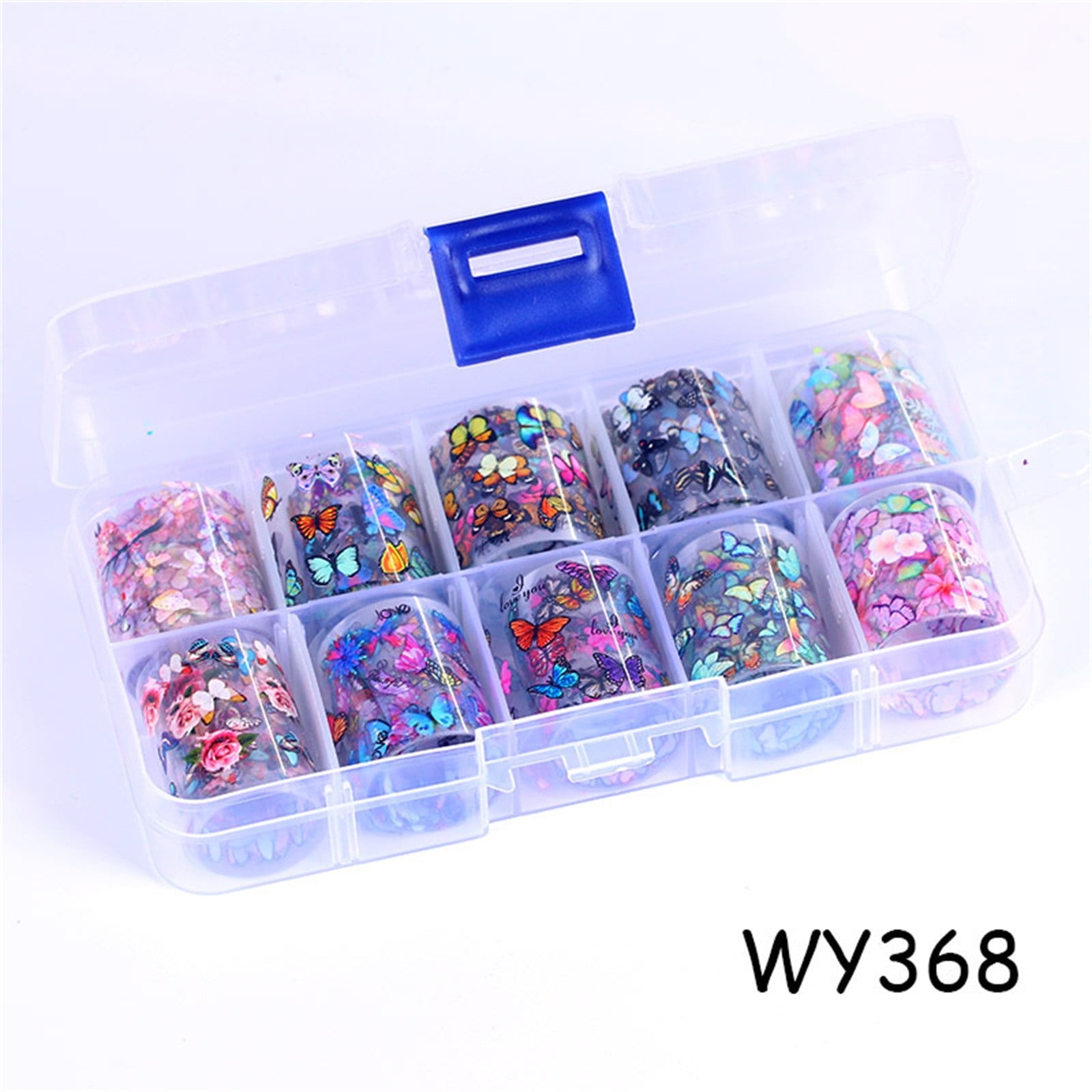 HHBEAUTY Nail Foil Sheets, 10 Rolls Aurora Print Transfer Stickers ...