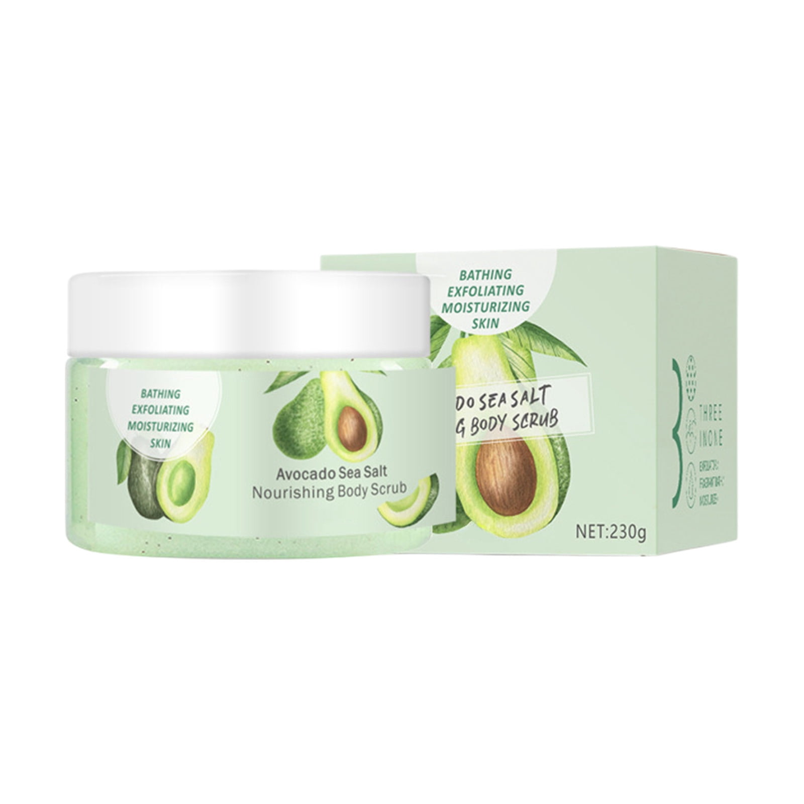 HHBEAUTY Organic Avocado Body Scrub Moisturize & Soften Skin, Pure ...