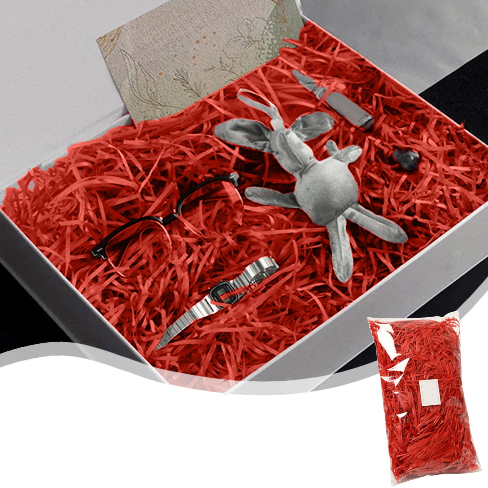 HHBEAUTY Raffia Paper Shreds, 100g Strands Shredded Crinkle Confetti ...