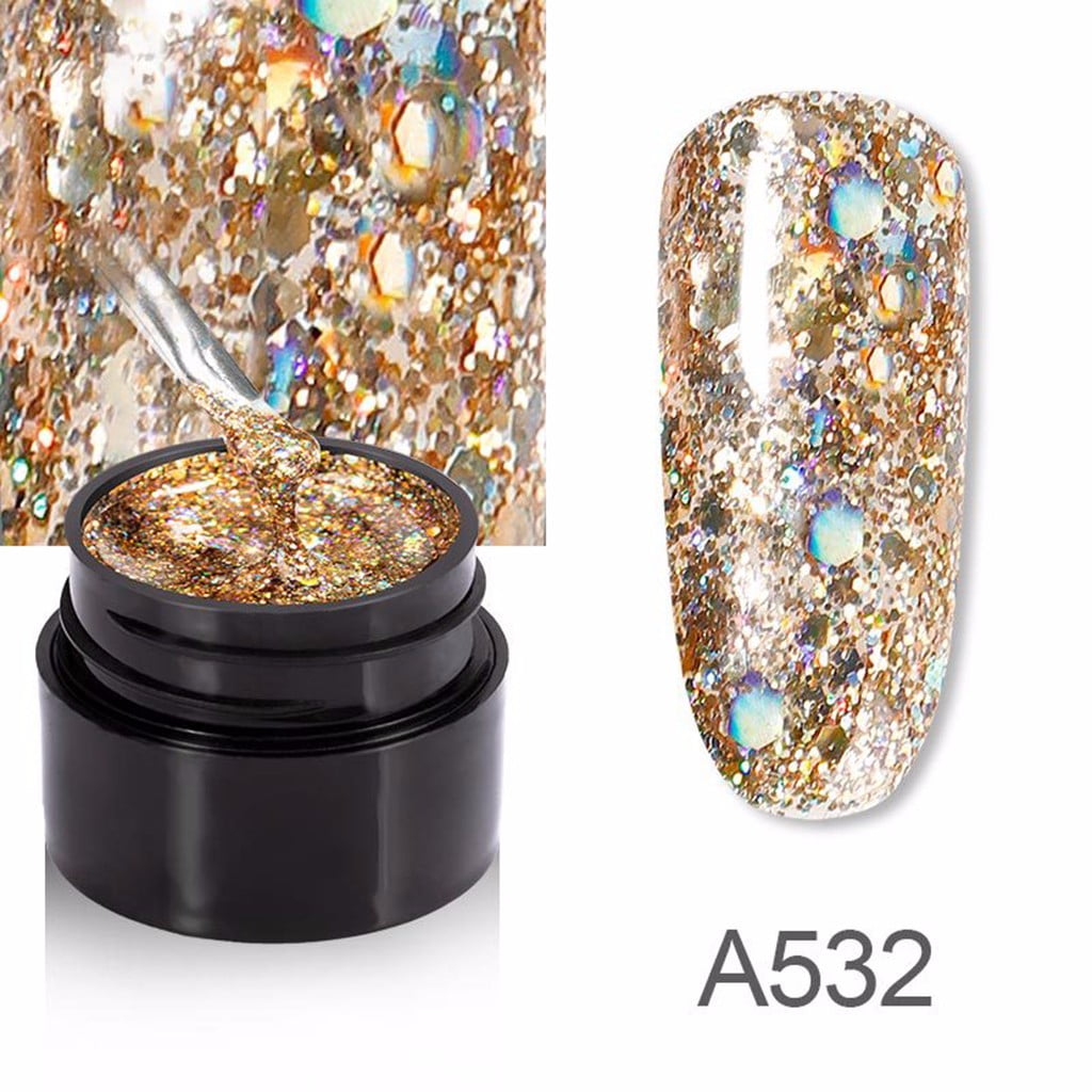 HHBEAUTY Reflective Gel Nail Polish, Reflective Diamond Nail Glitter ...