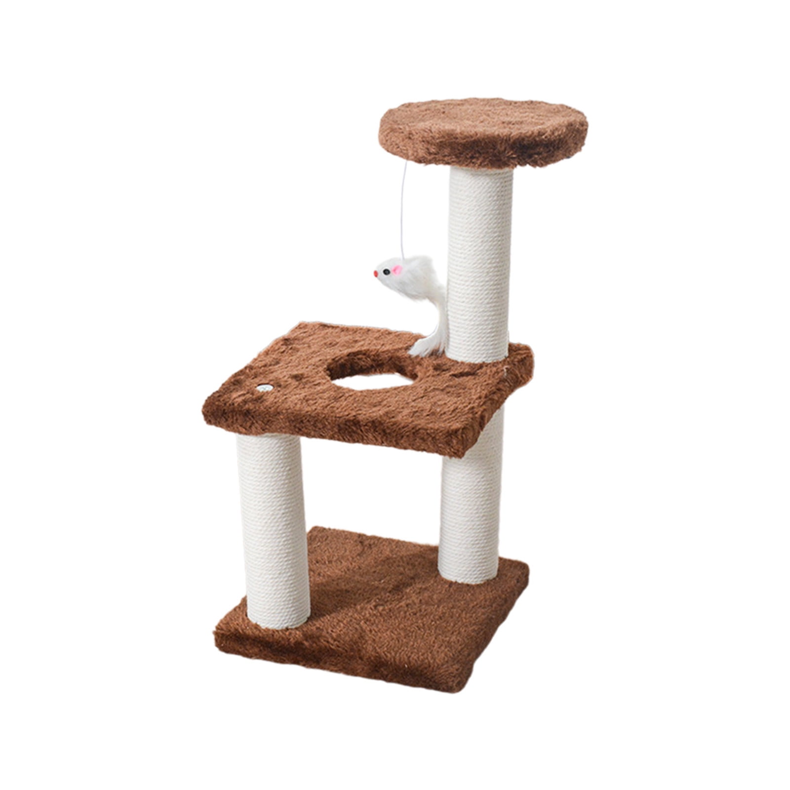 HHBEAUTY Small Cat Tree With Sisal Scratching Pole, Cats Climbing Frame ...