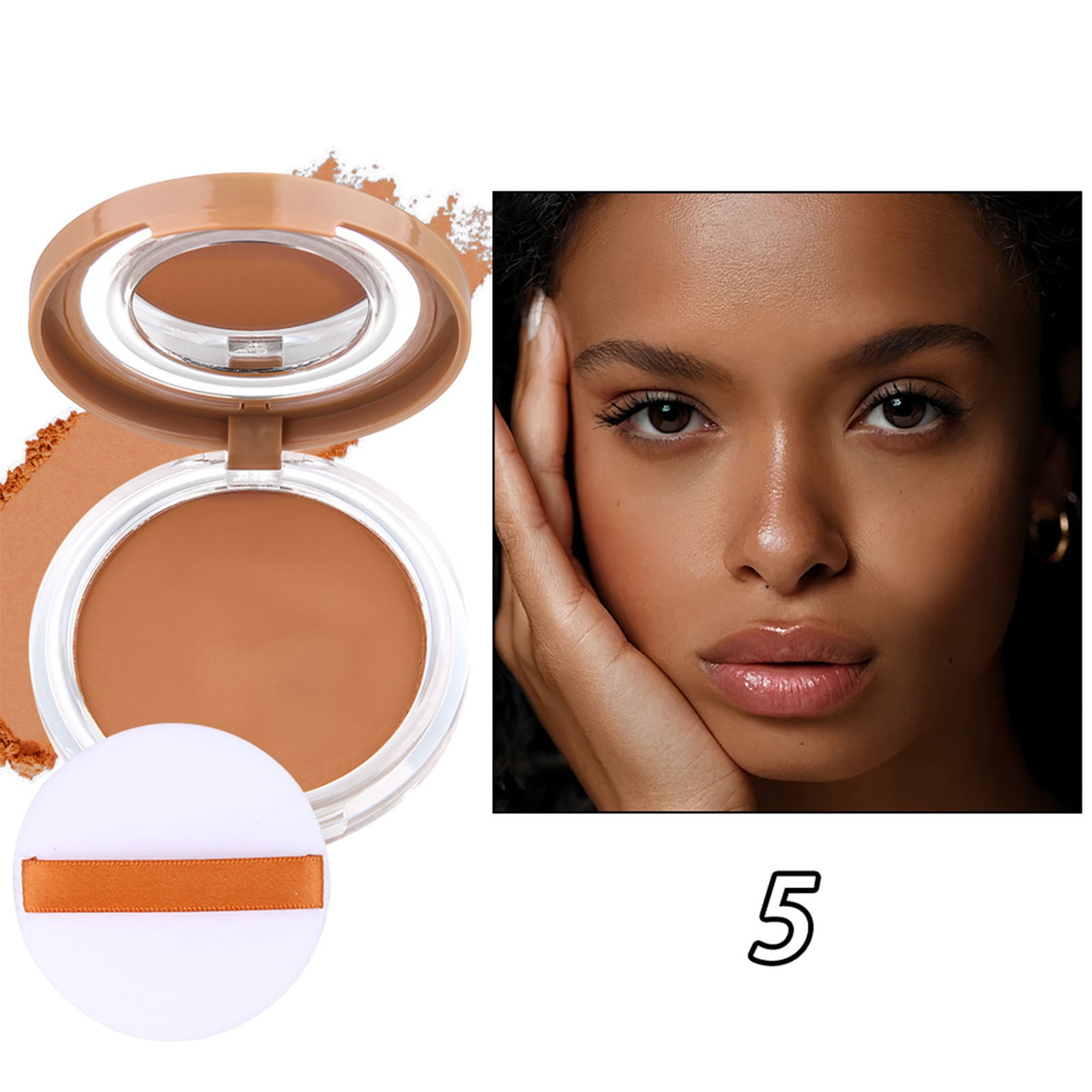 HHBEAUTY Waterproof Setting Powder Compact, Oil Control Face Pressed Powder, Matte Smooth ...