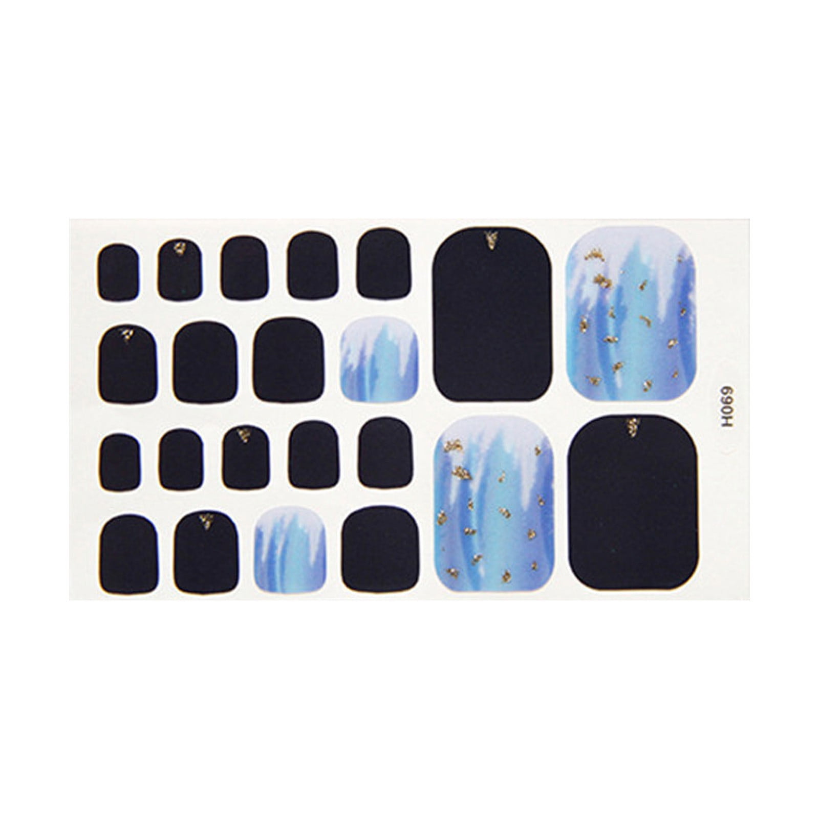 HHBEAUTY Waterproof Toenail Stickers for Women Nail Art Wraps Toe Nail ...