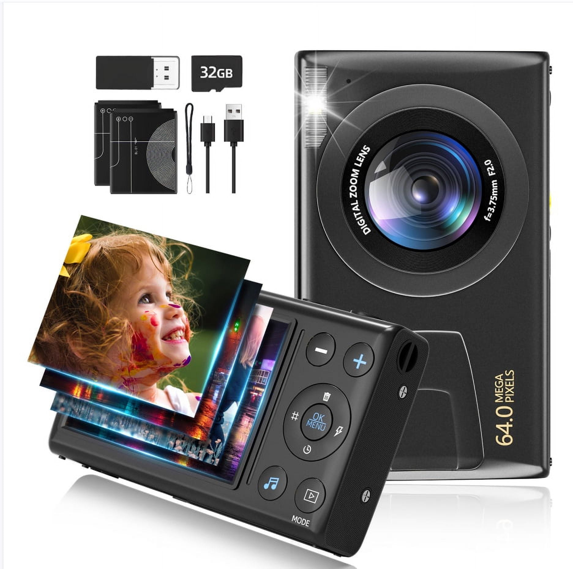 HHD 64MP 4K Handheld Vlogging Camera for Photography with 18x Digital ...