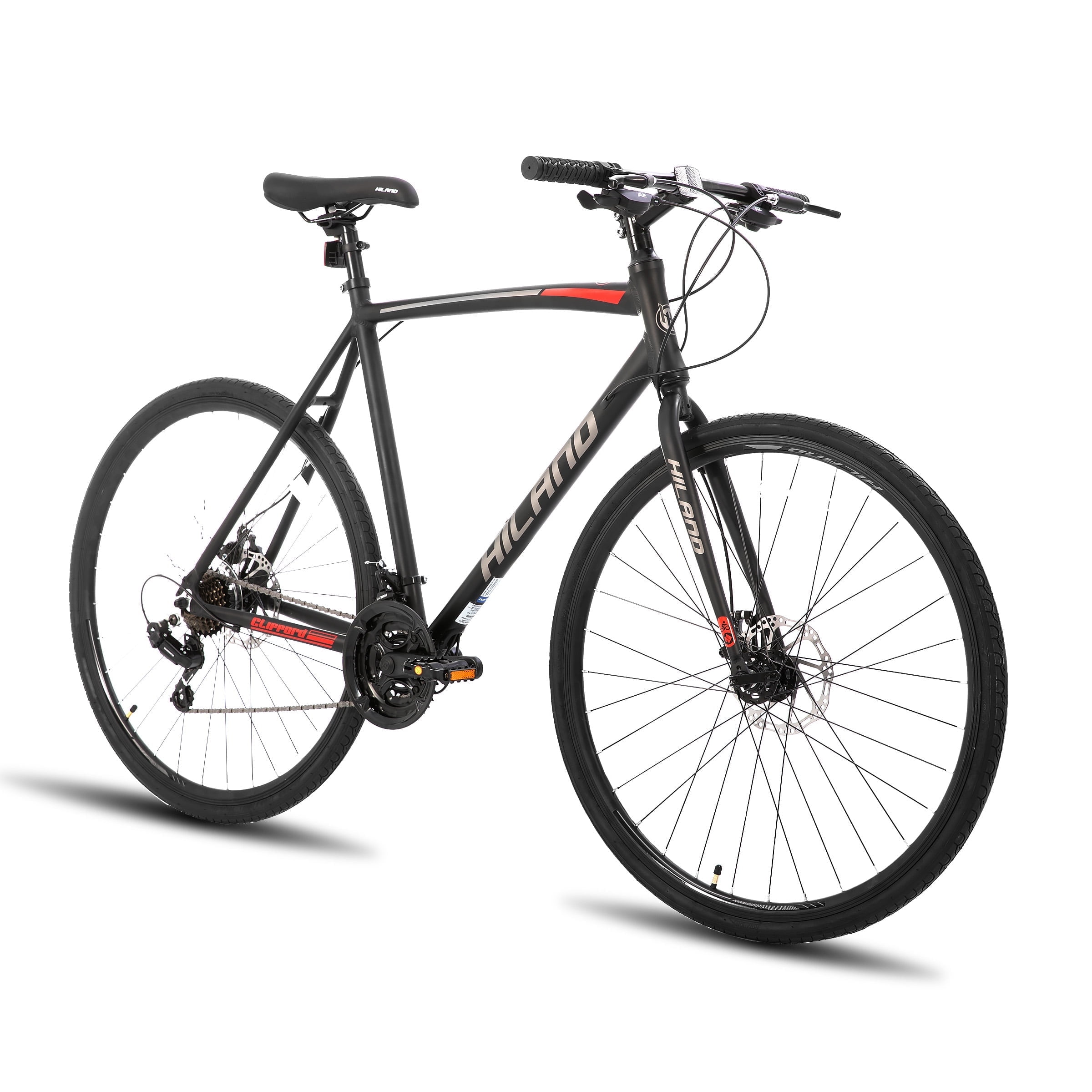 HILAND 700C Road Hybird Bike, 21 speeds Urban City Commuter Bicycle for ...