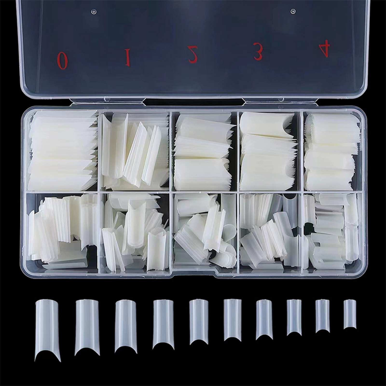 HHEN 500PCS Extra Long False Nail Tips Acrylic Gel Salon Half Cover Tip ...