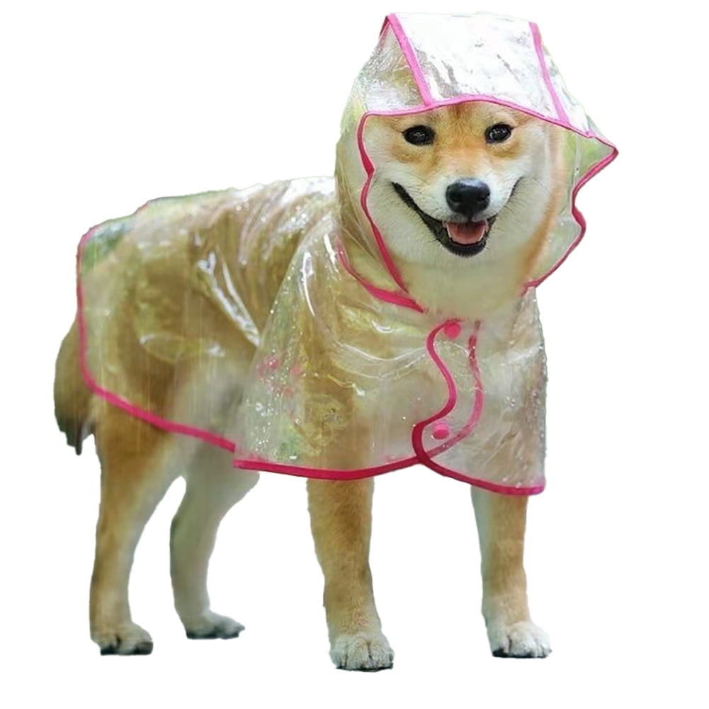 HHFZG Dog Raincoat Hooded Poncho Light Transparent Pet Rain Jacket Coat ...