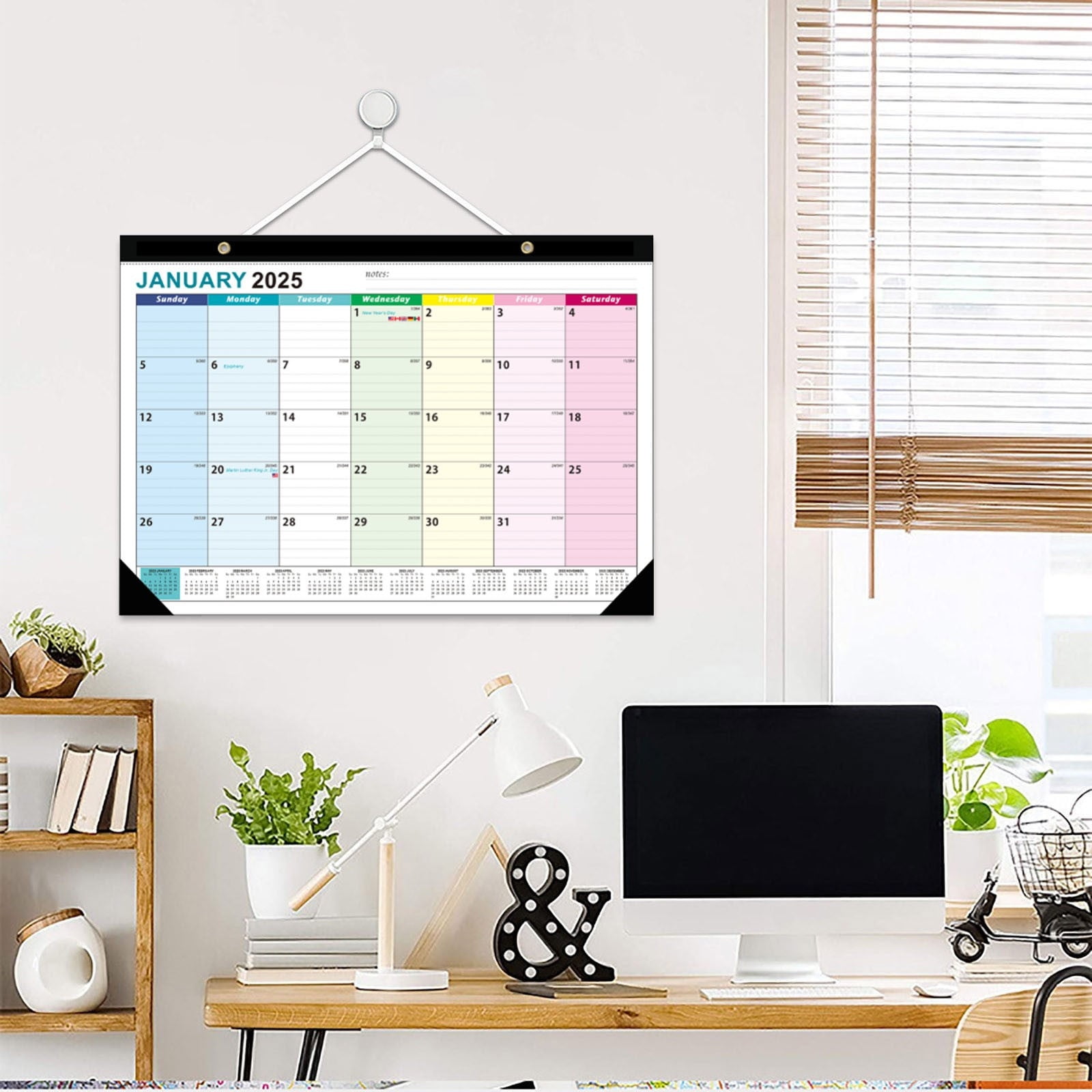 HHGBAD 2025 English Wall Calendar | 18-Month Countdown | Desktop Desk ...