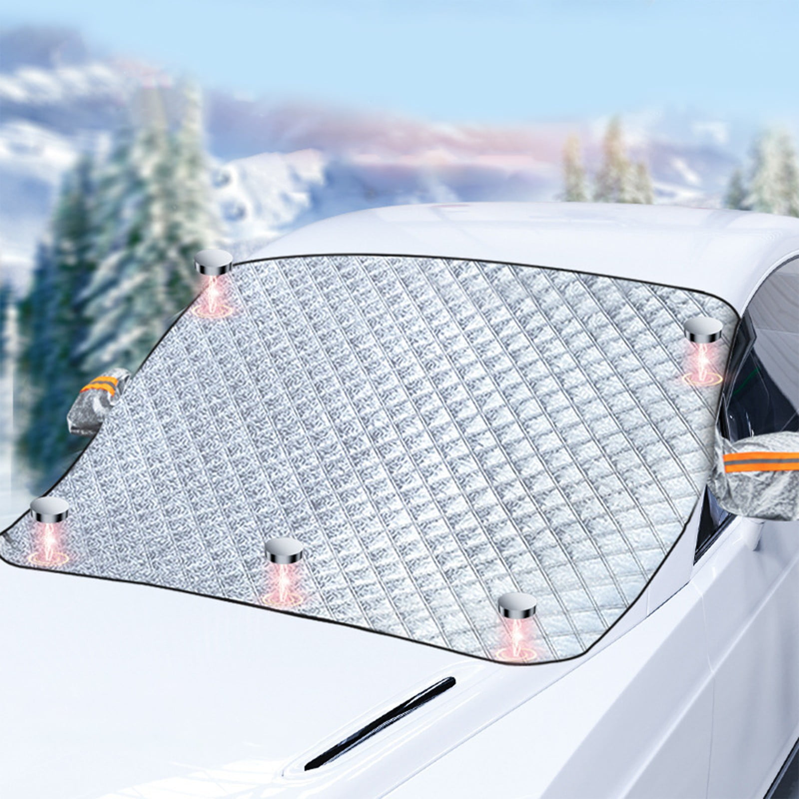 HHGBAD All-Weather Car Windshield Snow Cover with Side Mirror ...