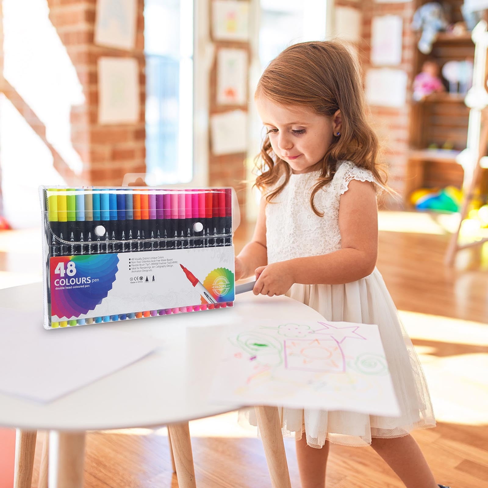 HHGBAD Double Line Dream Metal Highlighter Pens - 24 Vibrant Colors ...