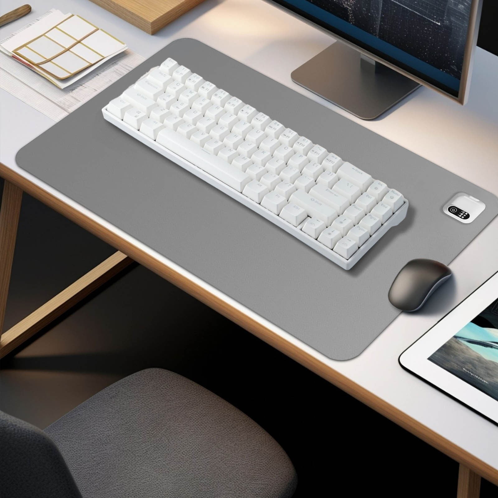 HHGBAD Fast Heating Desk Mat, Heated Mouse Pad, Intelligent Temperature ...