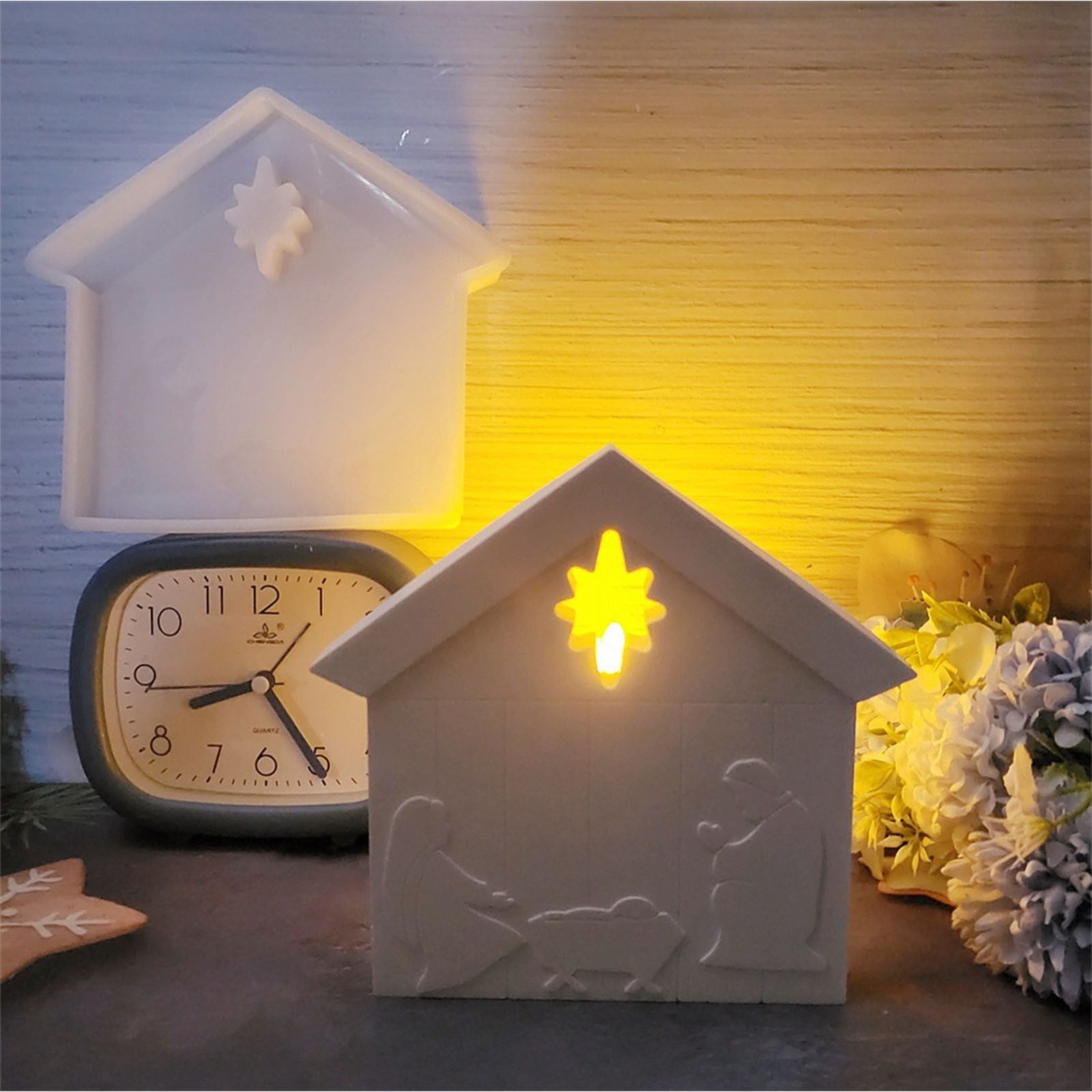 HHGBAD Flexible House and Tree Shaped Candle Molds - Food Grade Silicone, Easy to Use for DIY ...