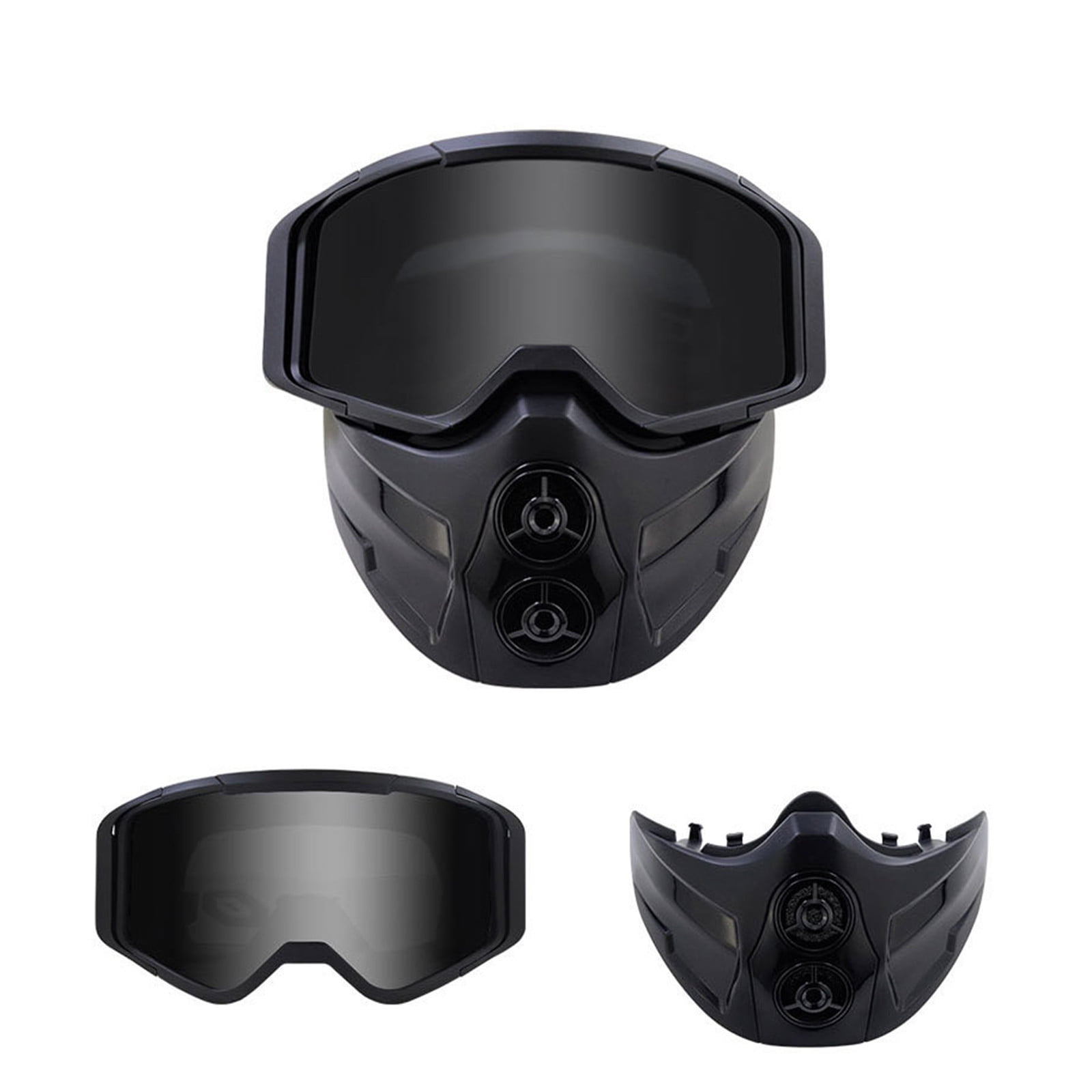 HHGBAD Full Frame Windshield Motorcycle Desert Face Mask with Removable ...