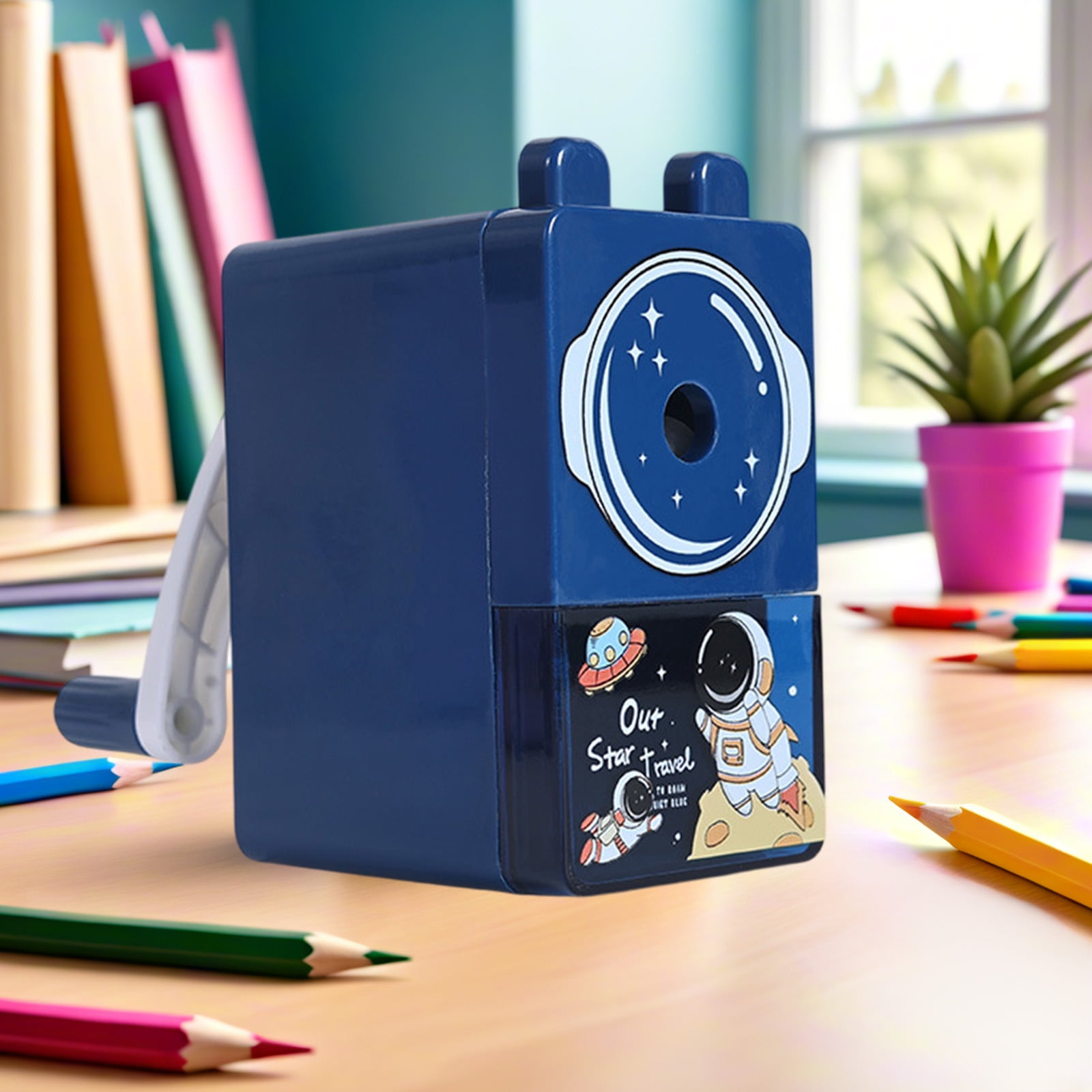 HHGBAD Hand Crank Automatic Pencil Sharpener, Labor-Saving Multihole ...