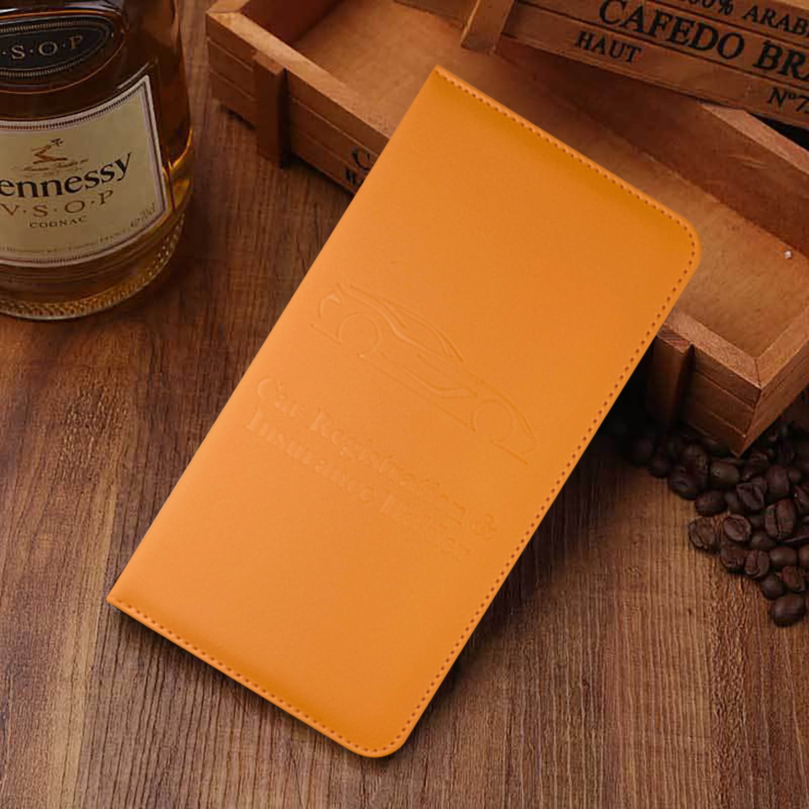 HHGBAD Leather Document Protective Case for Car - License, Registration ...