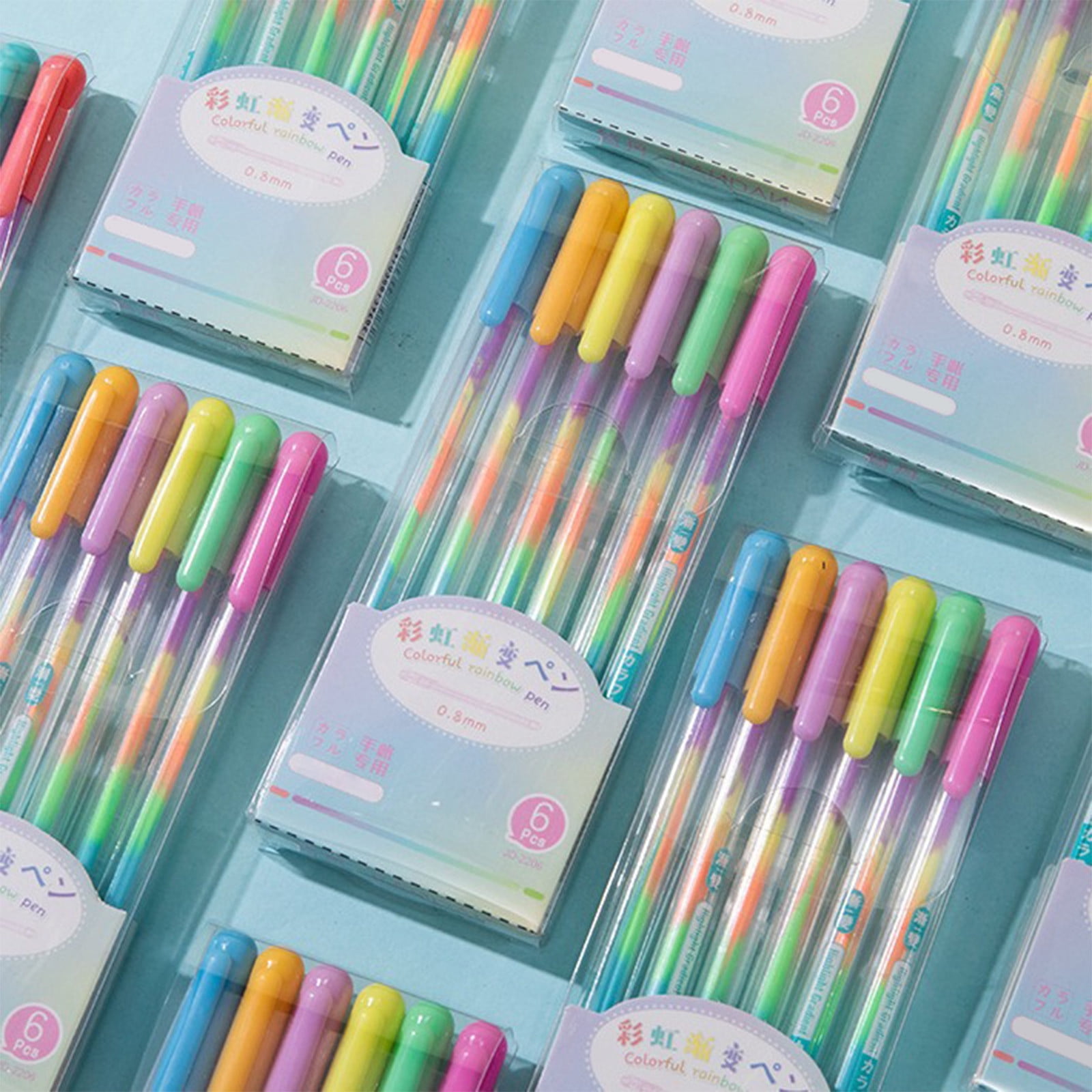 HHGBAD Multicolor Gradient Pen Set,6 Colors, 0.8mm Tip,Highlighter ...