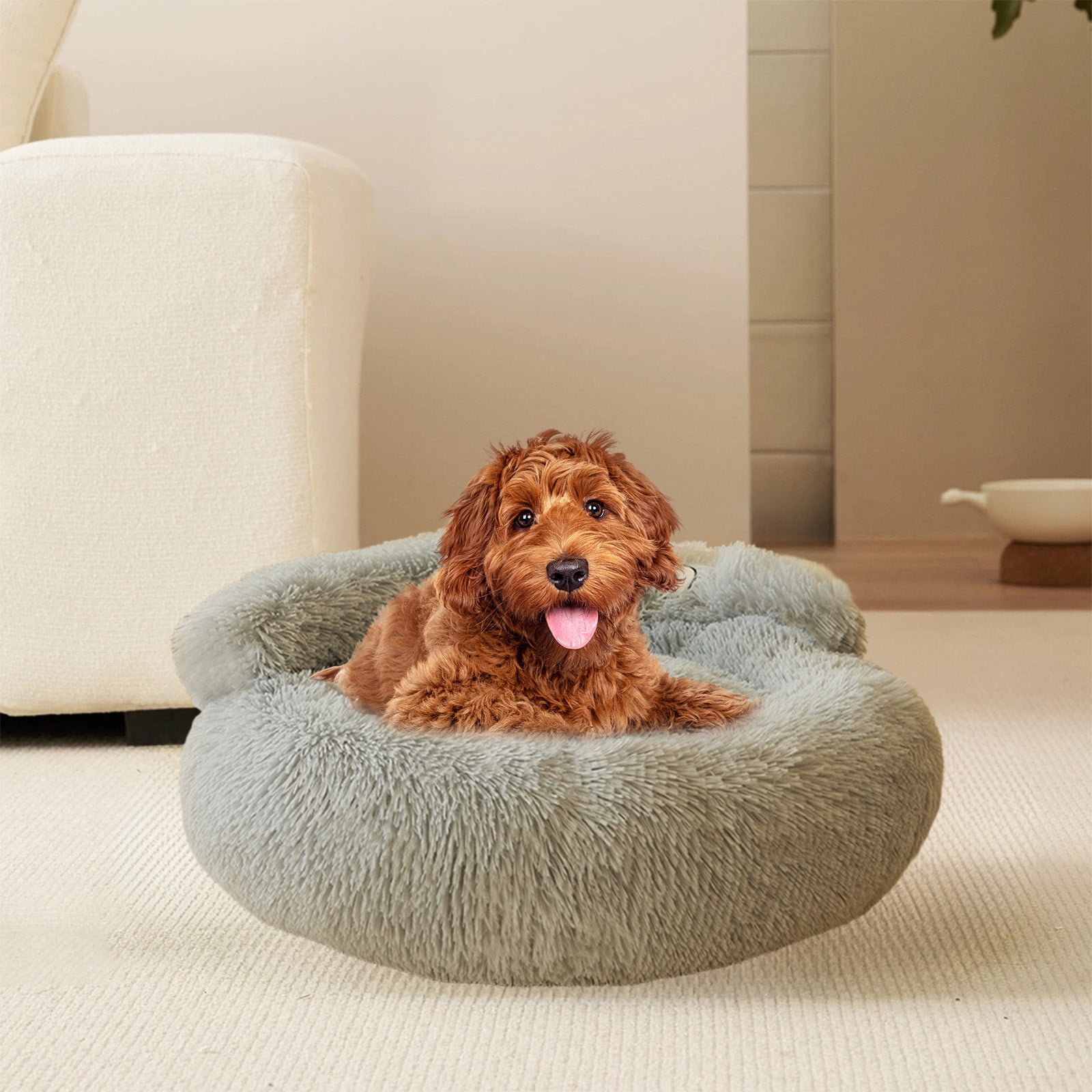 HHGBAD Plush Pet Bed for Cats, Soft Washable Sleeping Cushion with ...