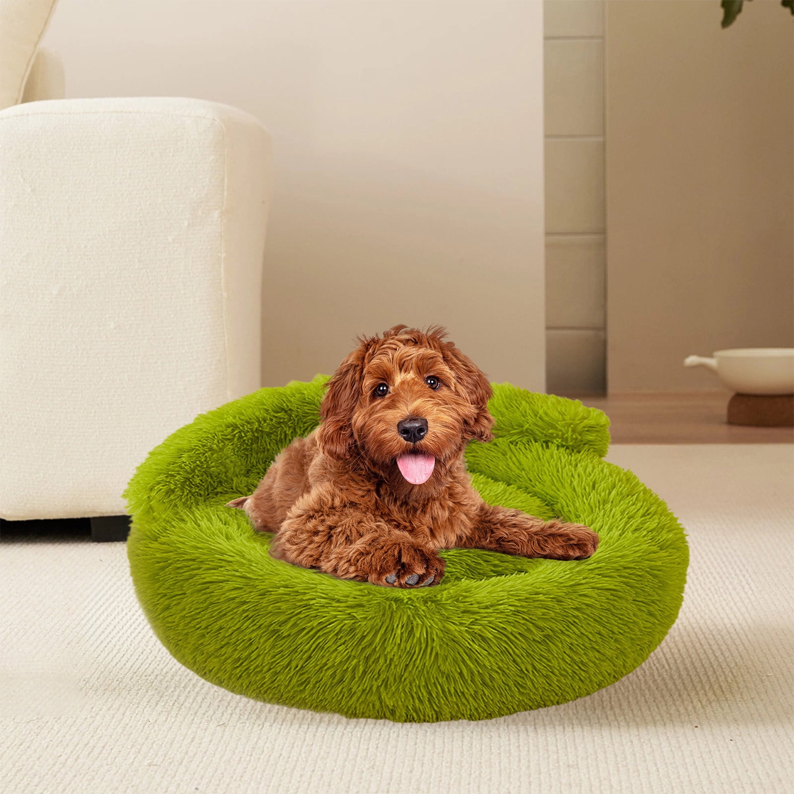 HHGBAD Plush Pet Bed for Cats, Soft Washable Sleeping Cushion with ...