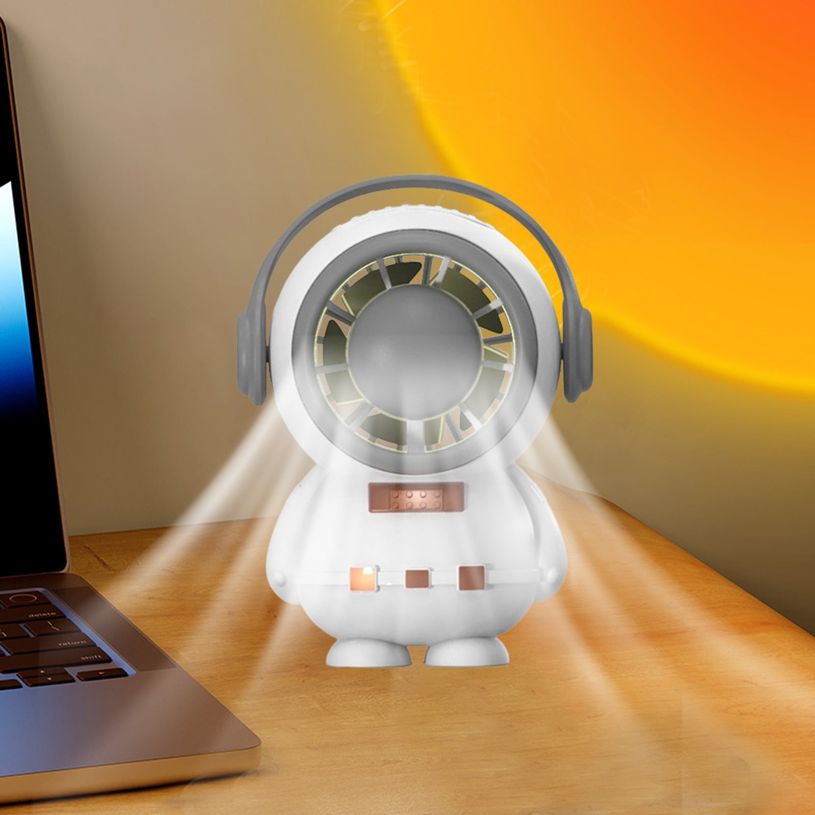 HHGBAD Portable Mini Astronaut Fan, Cute Rechargeable Desk Fan with ...