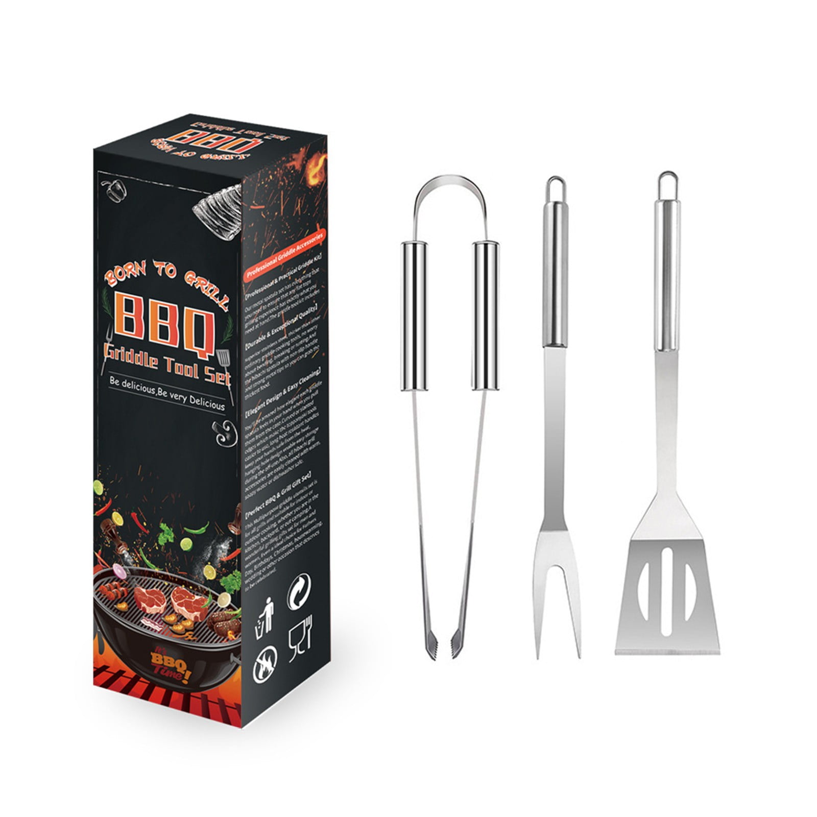 HHGBAD Stainless Steel BBQ Tool Set - Outdoor Grill Kit with Fork ...