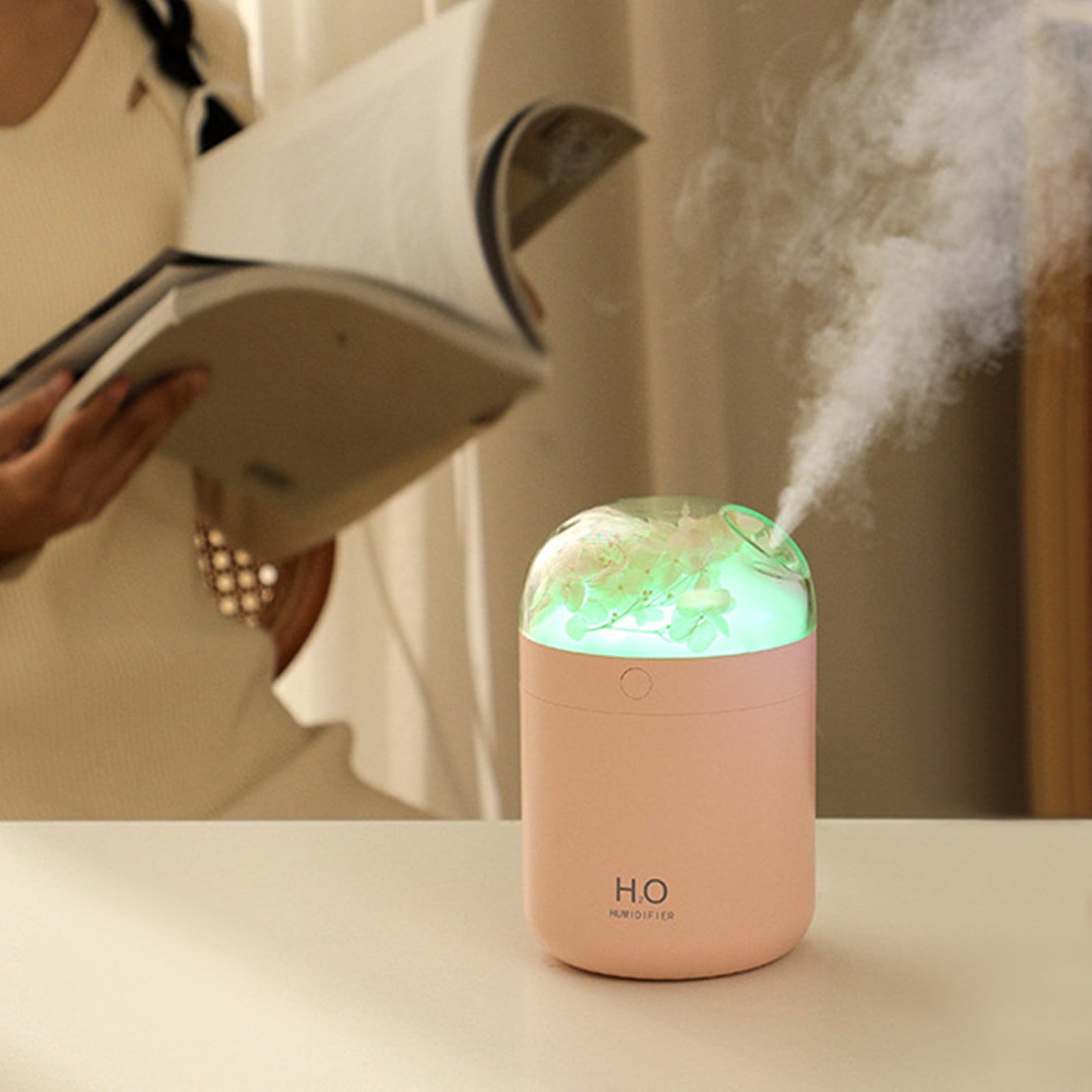 HHGBAD USB Desktop Flower Humidifier - 500ml Capacity, Silent Operation ...