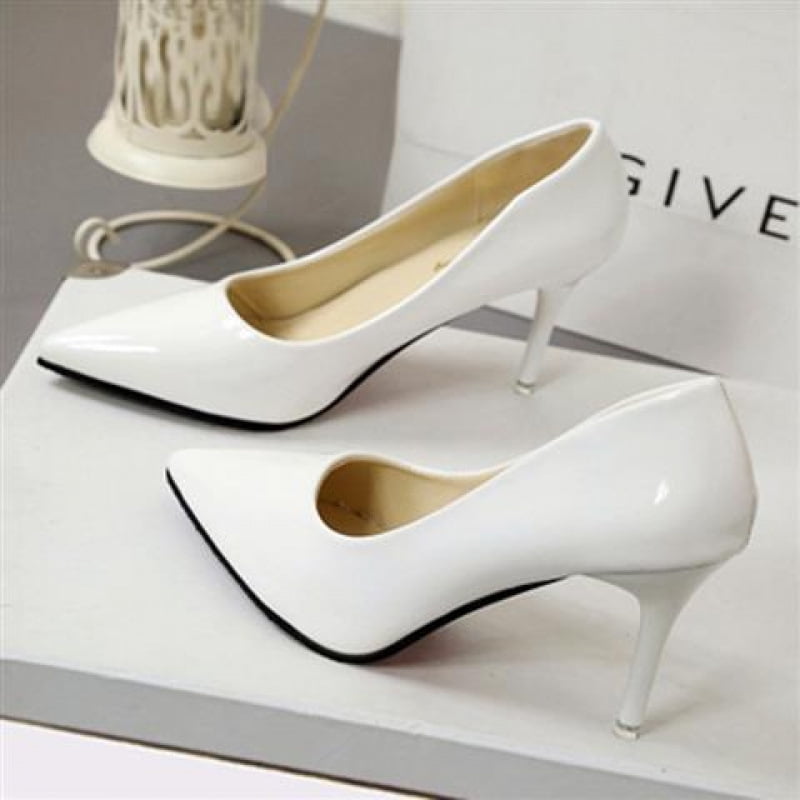 HHH 10cm Nude Pointed High Heels Women's Spring Stiletto Mid-Heel ...