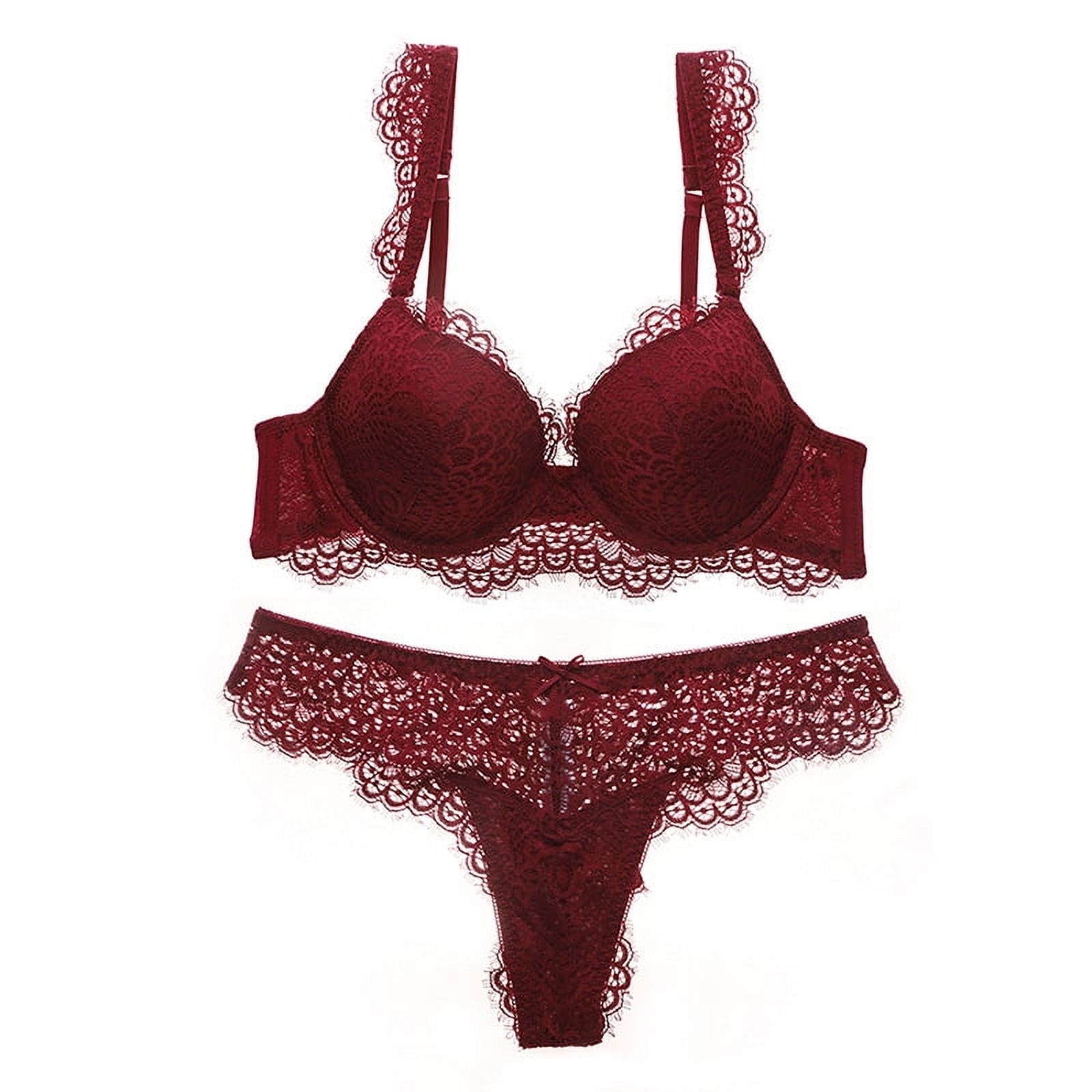 HHH 2022 New Lace Eyelash Lace Push up Bra Set Sexy Pattern Double Breasted Bra Set - Walmart.com