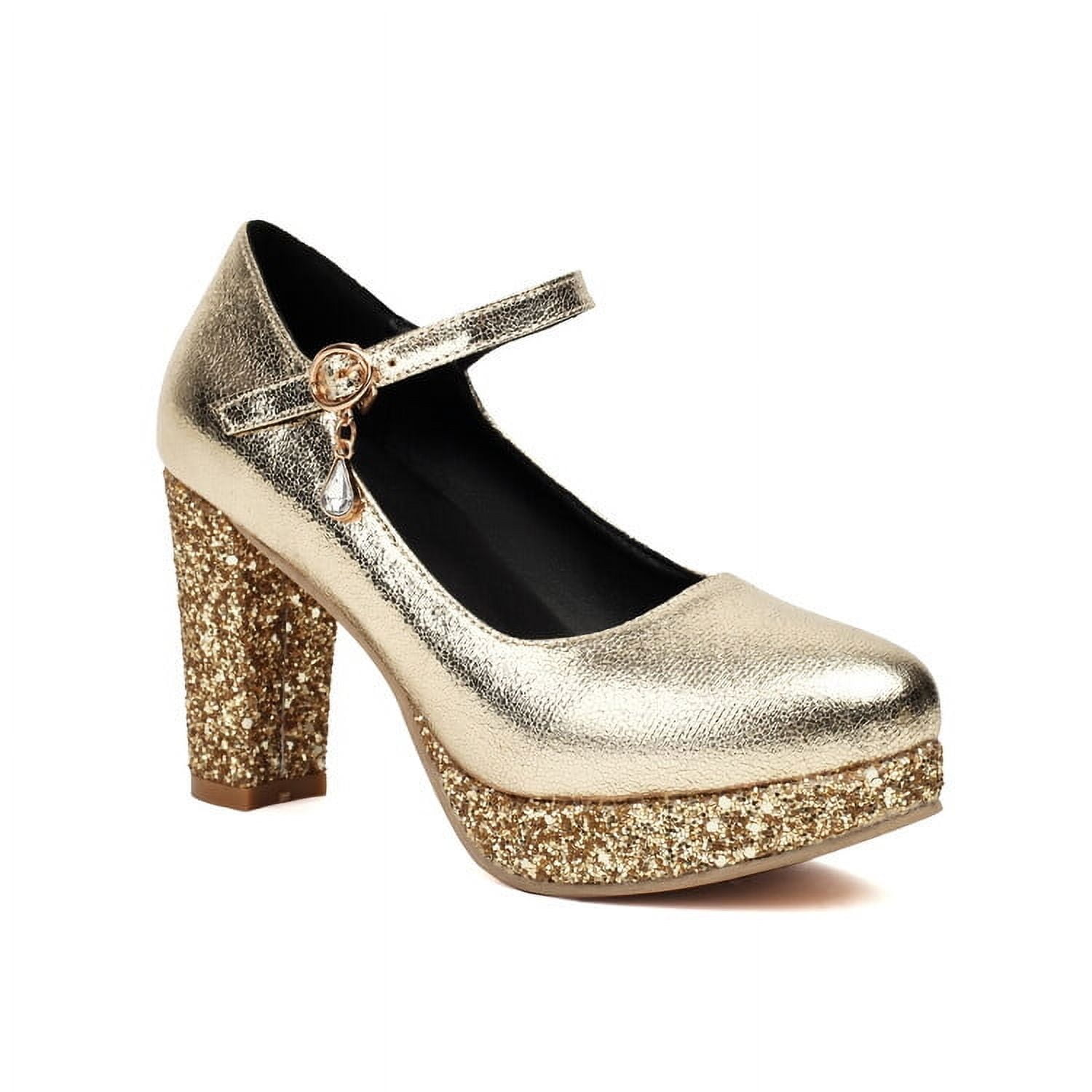 HHH 2024 New High Heel Thick Platform Ankle-Strap Buckle Rhinestone ...