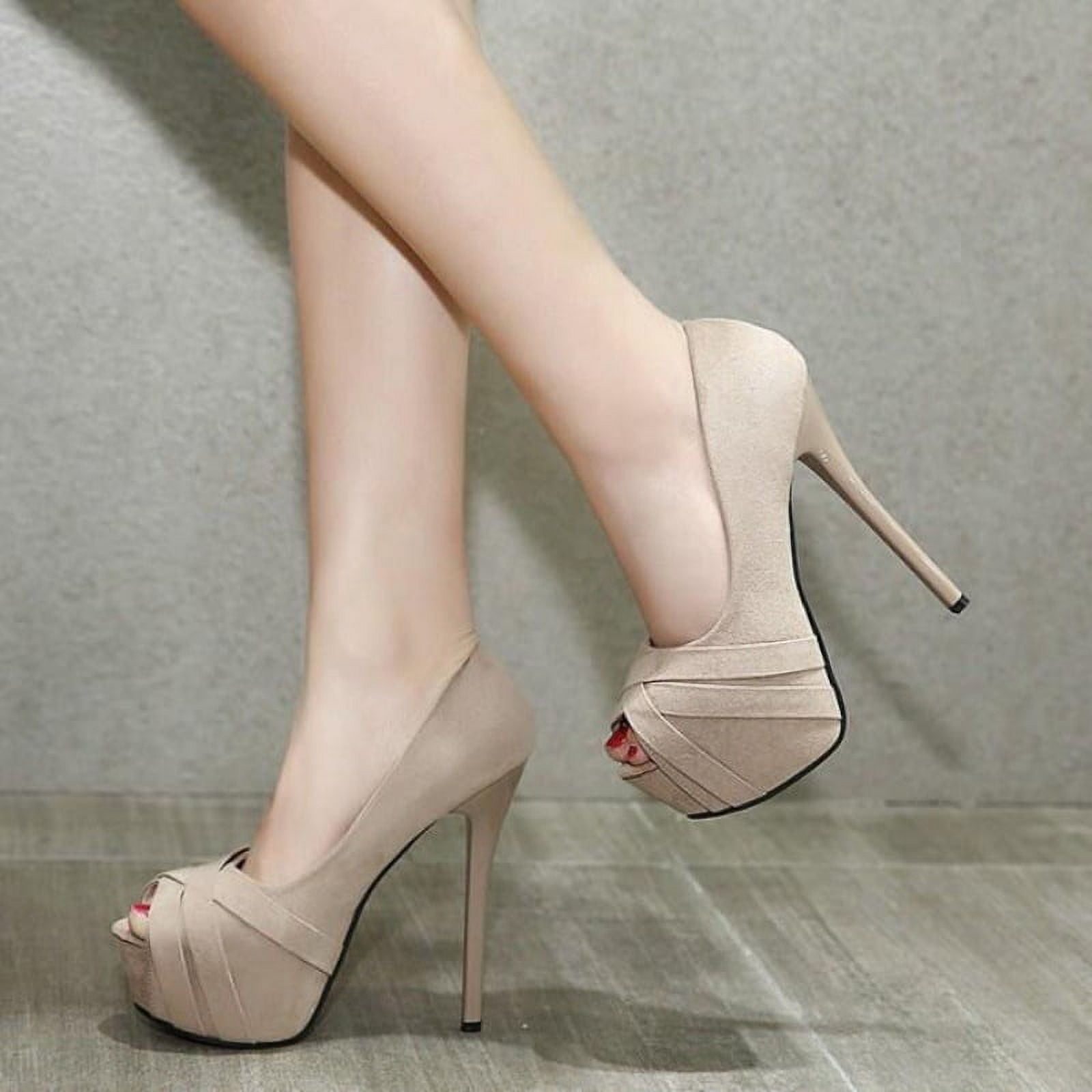 HHH 2024 Spring New 12cm Stiletto Heel High Heels Sexy Suede Low-Cut ...