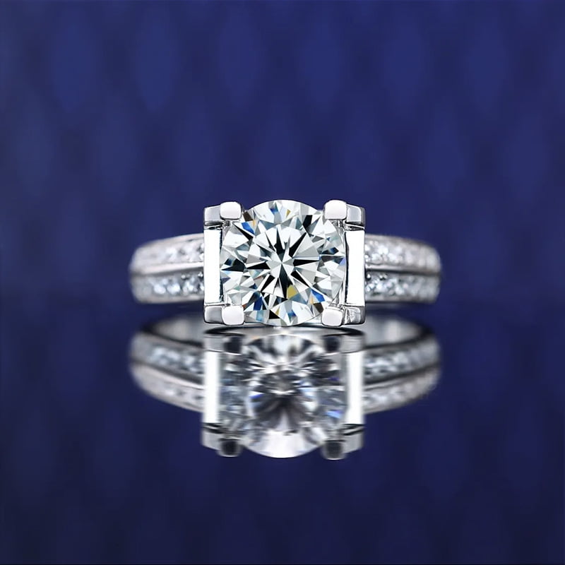 HHH 2025 New 925 Silver Bullhead Ring Female 8.0 High Carbon Diamond ...