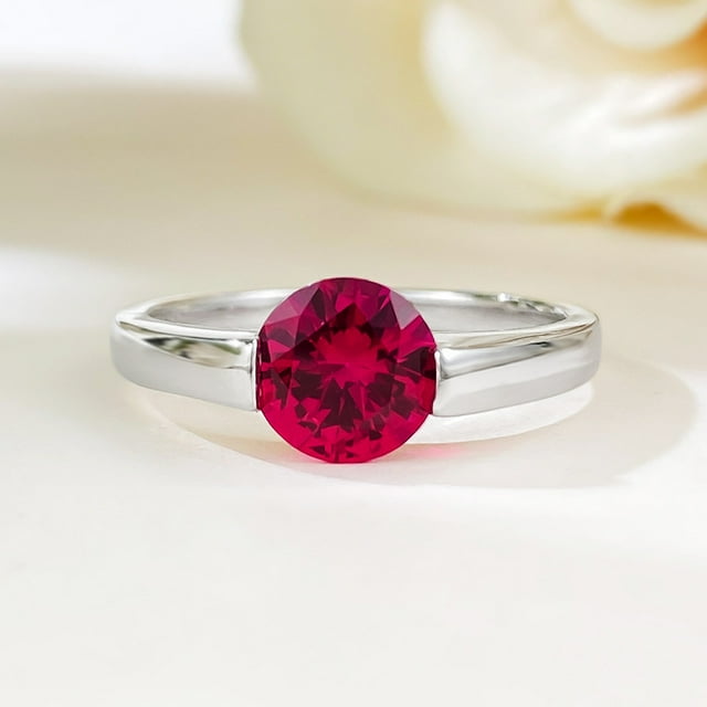 HHH 2025 New 925 Silver Ring 1 Karat Pigeon Blood Red Sapphire Luxury ...