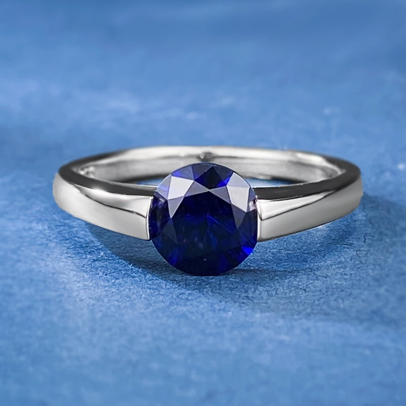 HHH 2025 New 925 Silver Ring 1 Karat Pigeon Blood Red Sapphire Luxury Full Diamond Daily Wear ...