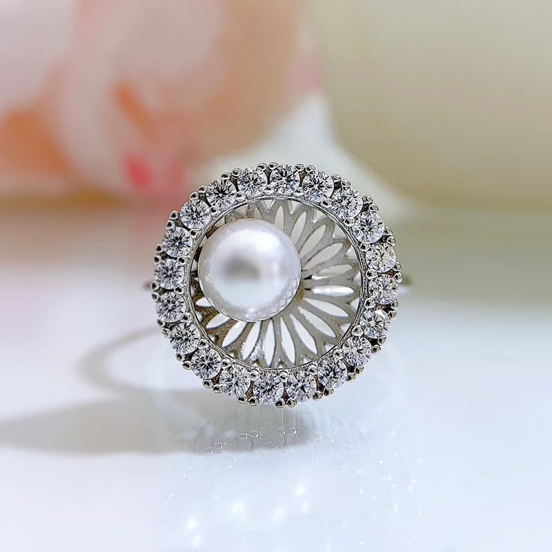 HHH 2025 New Natural Pearl Ring Female S925 Silver Jucai Cornucopia ...