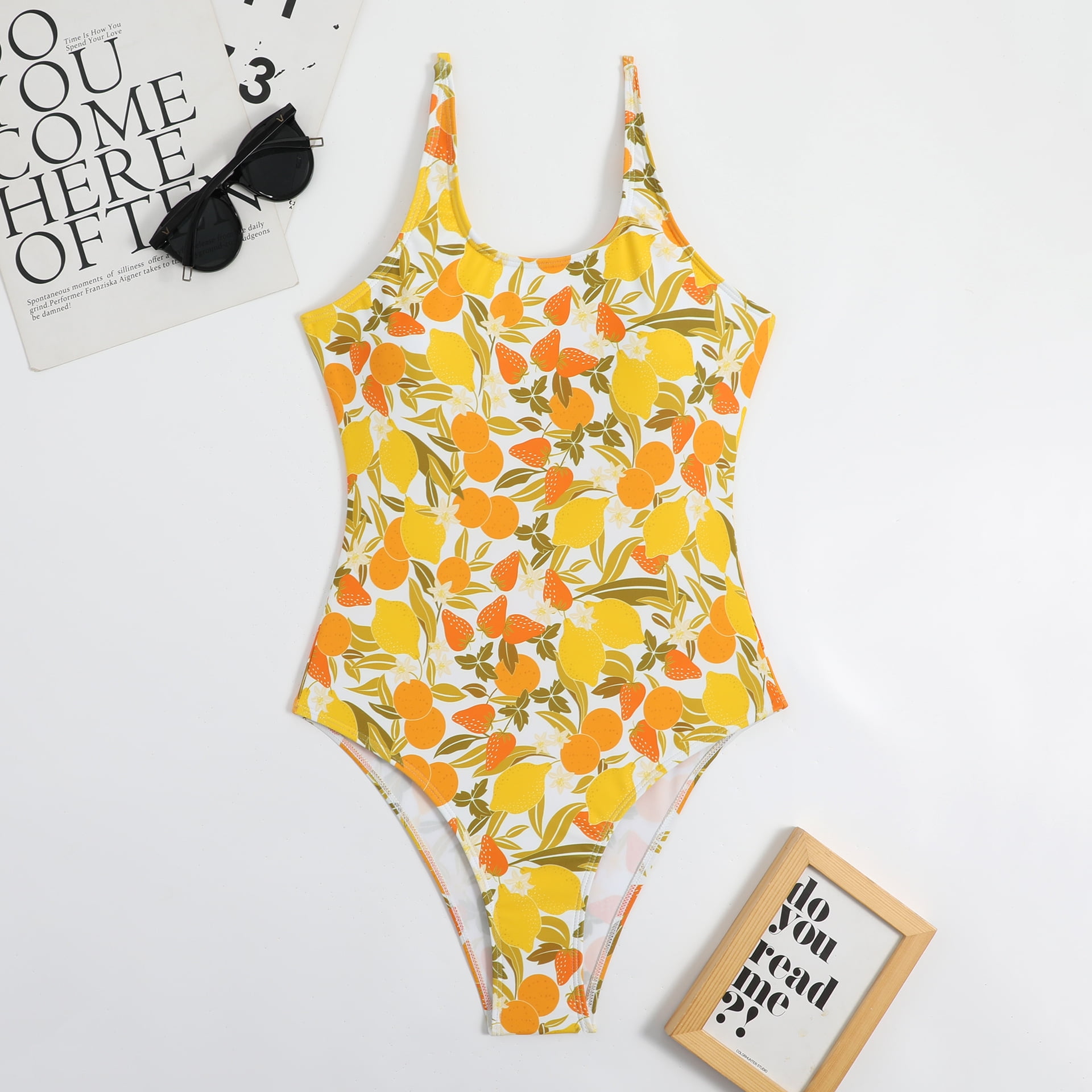 HHH 2025 New One-Piece Bikini Digital Printing Tight Backless Swimsuit ...