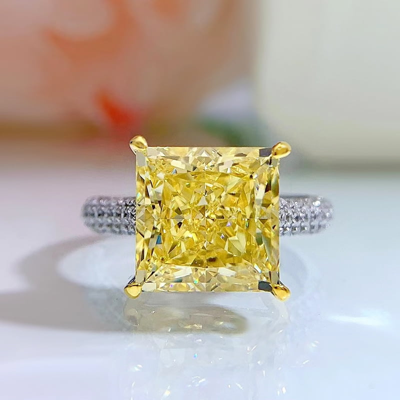 HHH 2025 New S925 Silver High Carbon Diamond 10*10 Hot Micro Setting Ring Female - Walmart.com