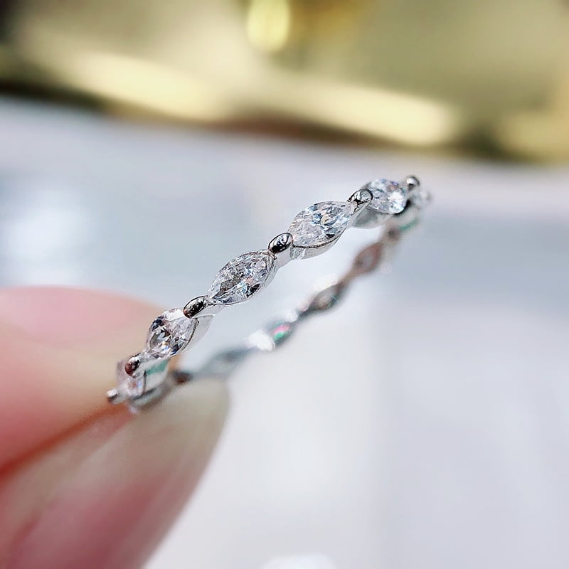 HHH 2025 New Simple Ring S925 Silver Ring Rings Wide Ring Horse Eye Gang Drill Ins Style ...