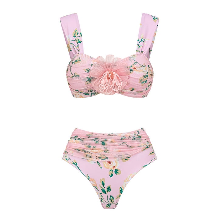 HHH 2025 Swimwear New 3D Crystal Flower Decorative Floral Sweet Pink ...