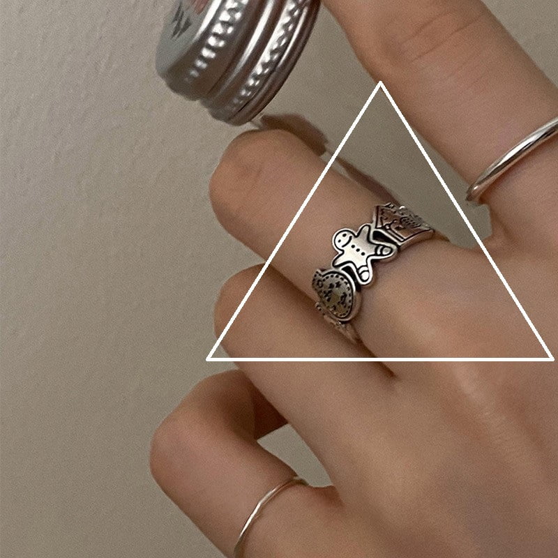 HHH 925 Sterling Silver Cold Style Advanced Index Finger Ring Open Ring Ins Women's Adjustable ...