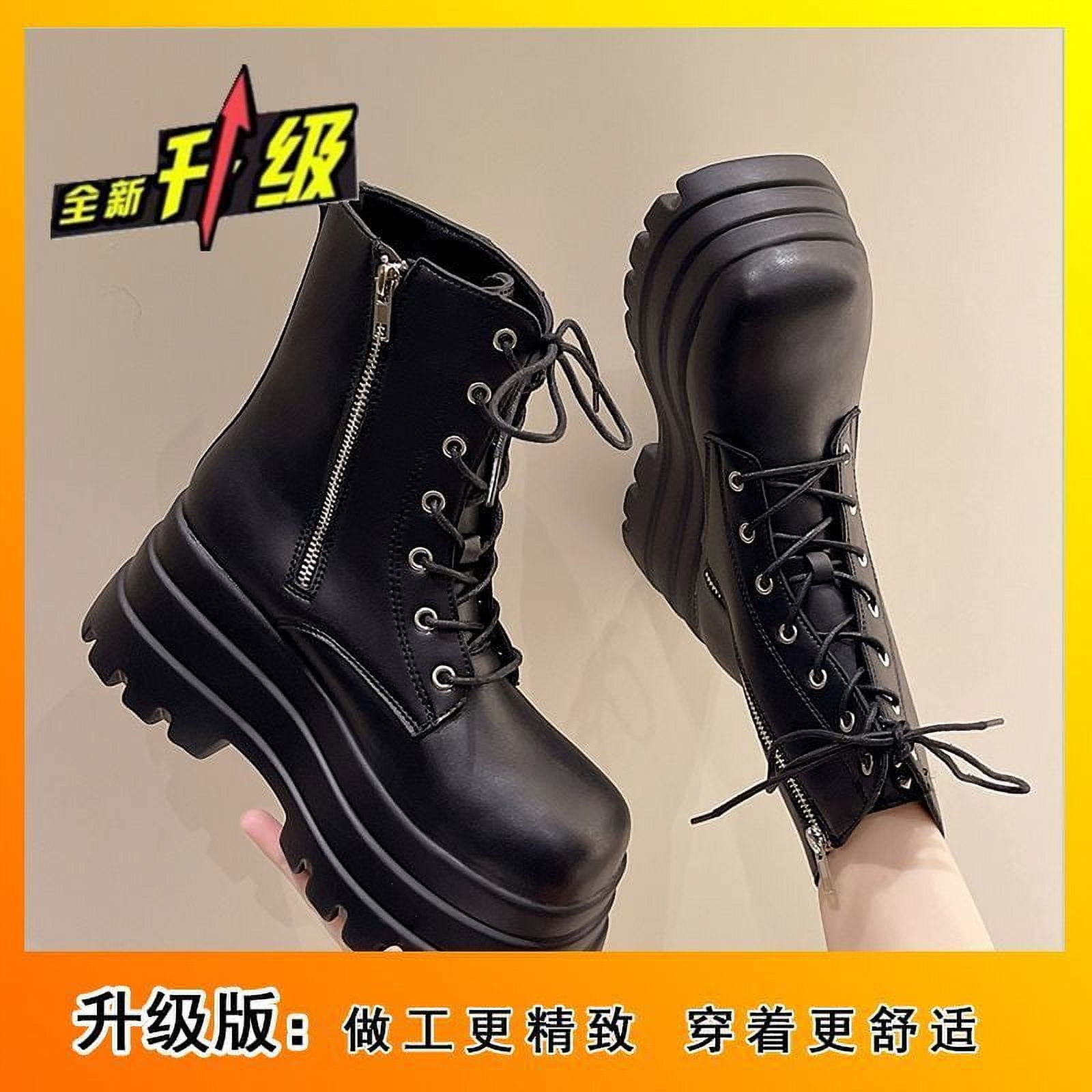 HHH Comic Show Martin Boots Asian Culture Women's Short Boots Gothic Punk Platform Single Boots ...