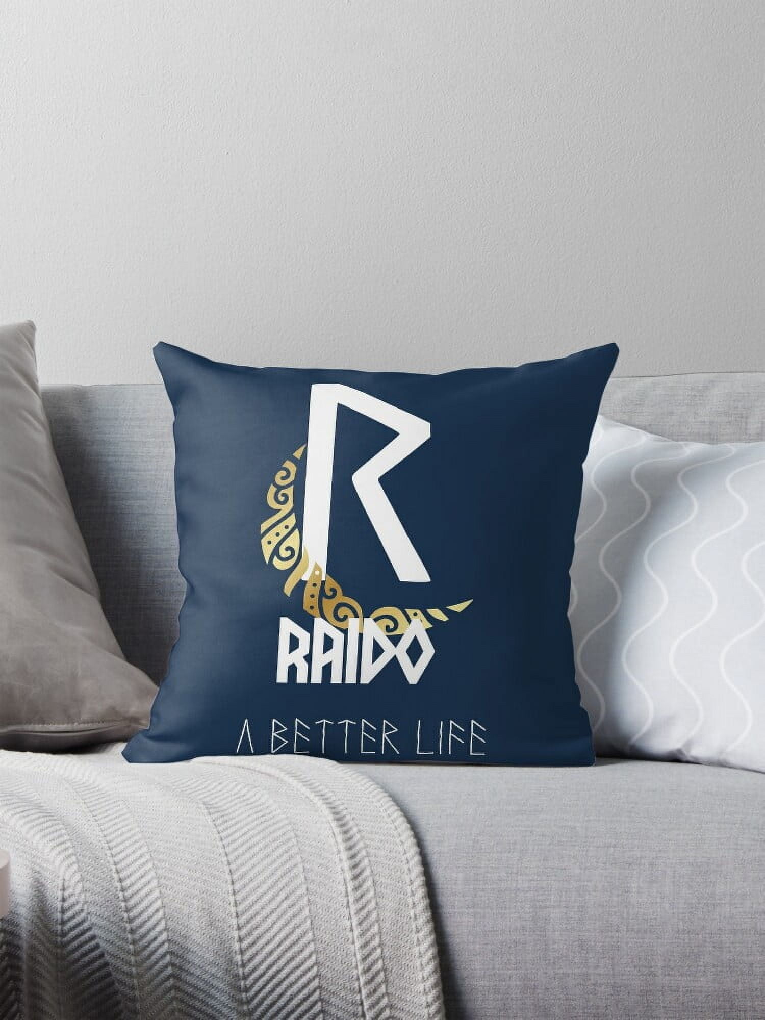 HHH-Elder-Futhark-"Raido"-Rune-with-Crescent-Moon-Throw Pillow Covers ...