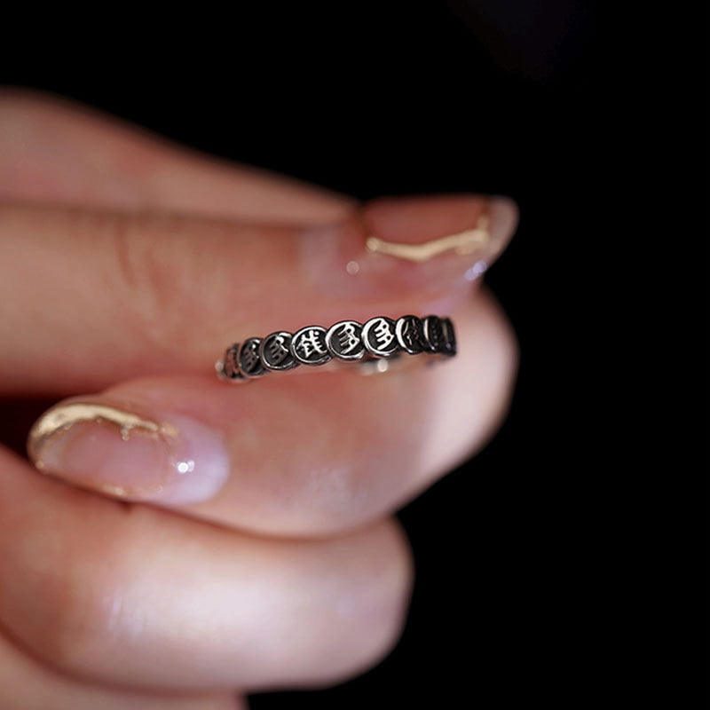 HHH Fairy Sweet Cool 925 Sterling Silver Transparent Cut Crystal Uneven Ring Mini Hemp Garland ...