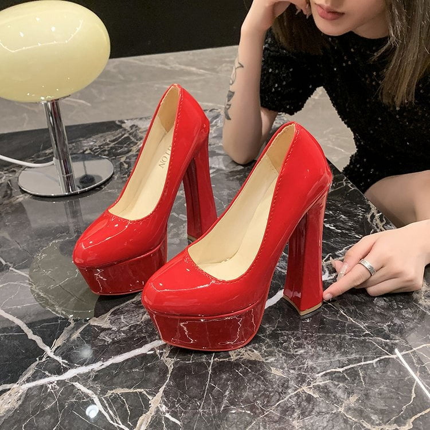 HHH High Heels Pumps Women 2024 Autumn Thick Bottom High Heel Platform ...