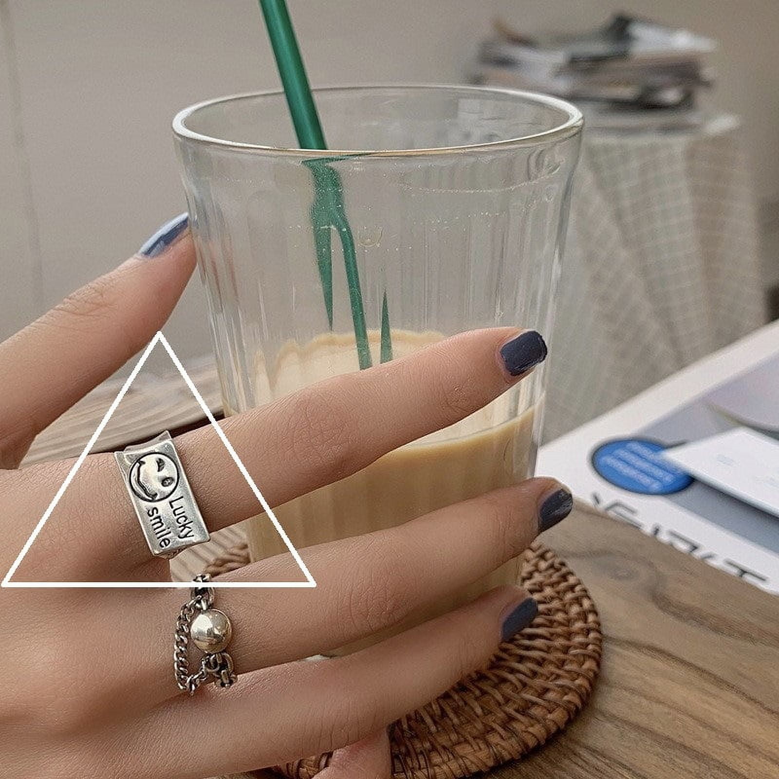 HHH Japanese and Korean Retro Geometric 925 Sterling Silver Cold Style ...