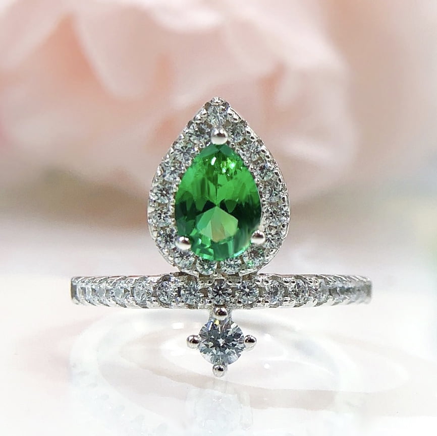 HHH Jewelry 2025 New 1 Karat Emerald Single Diamond Simple All-Matching Graceful Proposal Ring ...