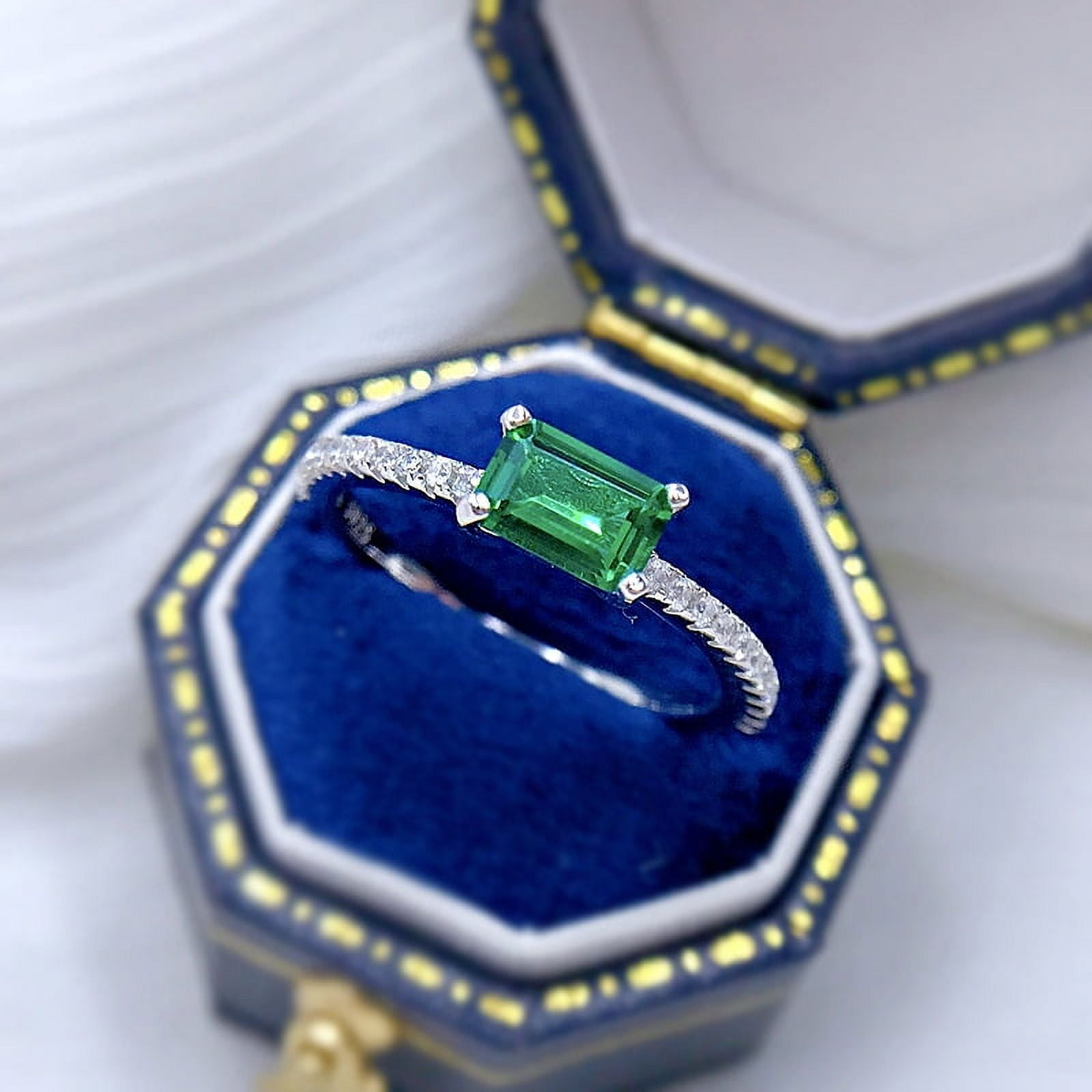 HHH Jewelry 2025 New S925 Silver Cube Sugar Ring Female Square Small Diamond Ring Wedding Ring ...