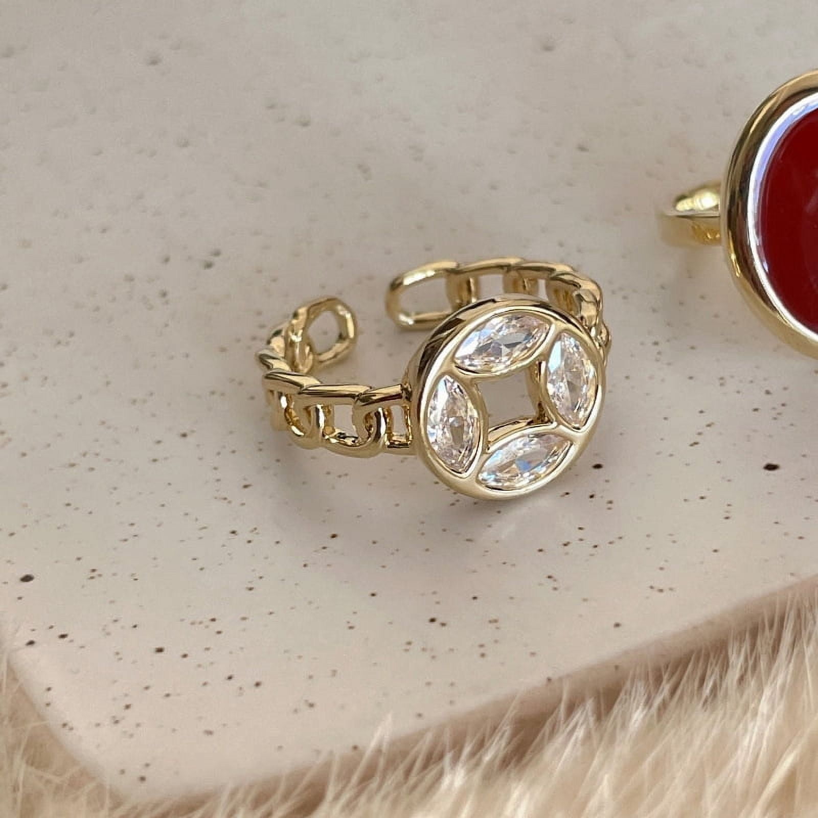 HHH Korean Niche Design Minimalist Love HeartShaped Ring Women's ...