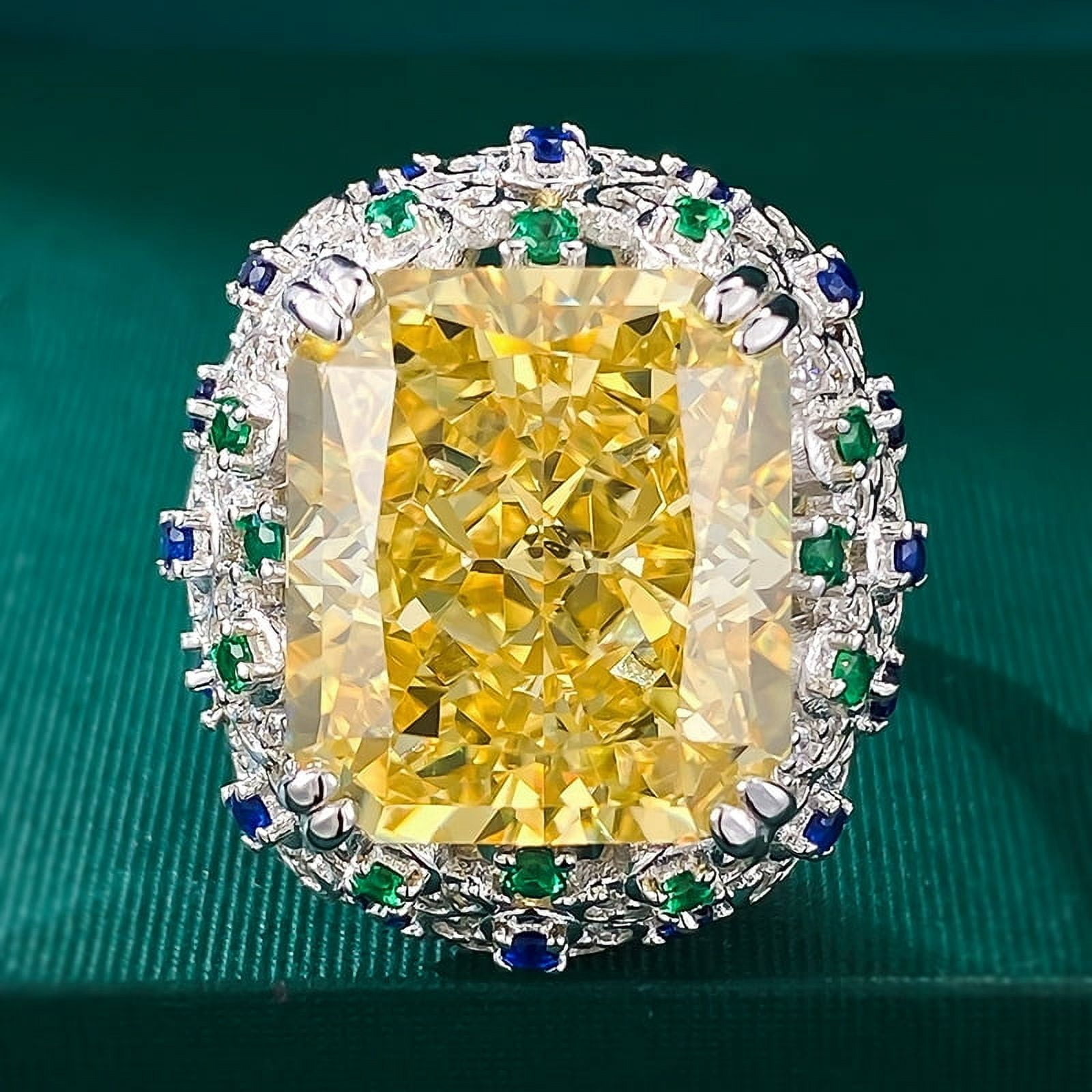 HHH Luxury Inlaid 15 Karat High Carbon Diamond Ledean Ice Flower Cut 14 ...